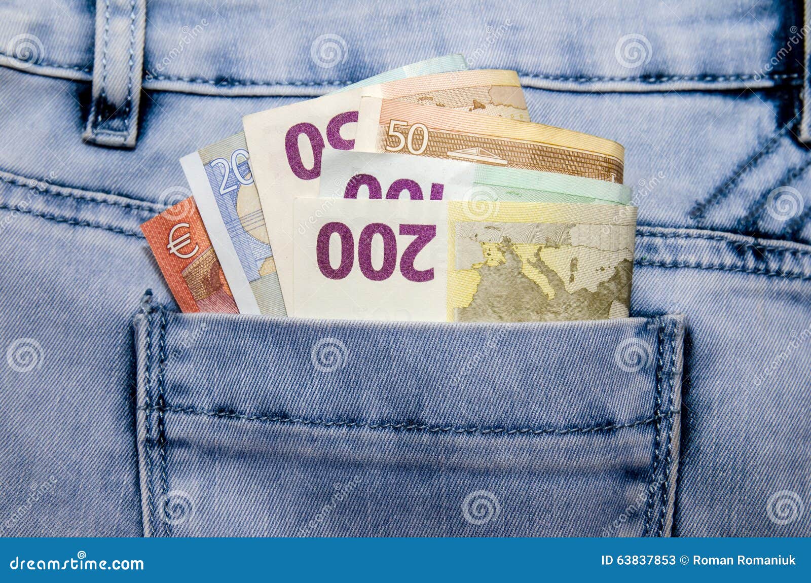 Euro Banknotes in the Pocket Stock Image - Image of cash, rich: 63837853