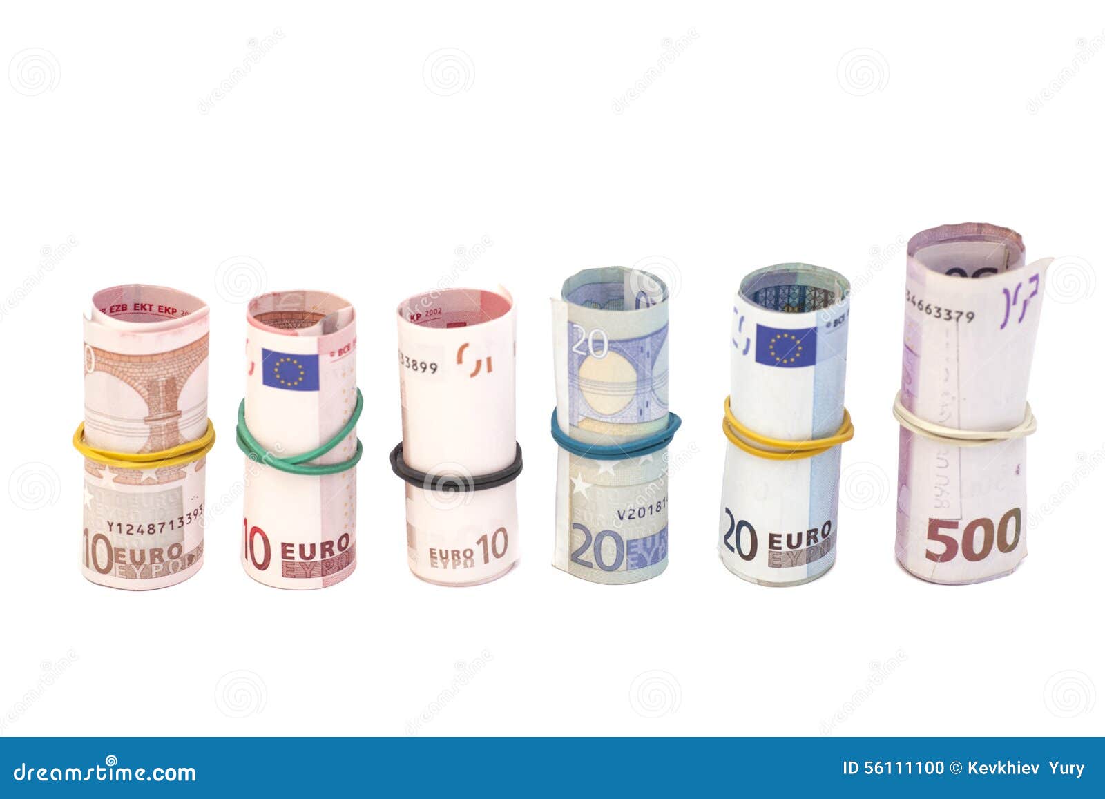 Euro Banknotes with a Rubber Band Stock Photo - Image of banknotes ...