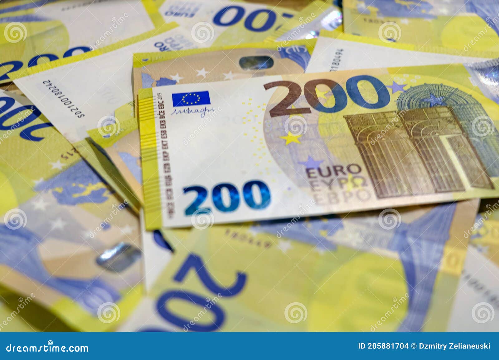 200 Euro Banknotes on the Table. Background Stock Photo - Image of ...