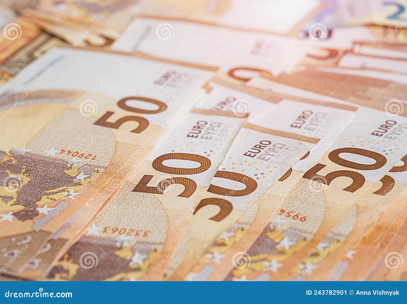 Euro Banknotes. Table Covered with Banknotes. Money Stock Image - Image ...