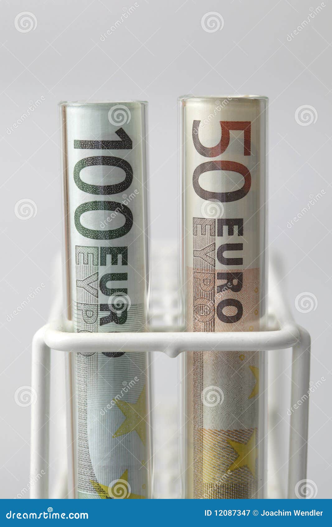 Euro Banknotes in Test Tubes Stock Image - Image of business ...