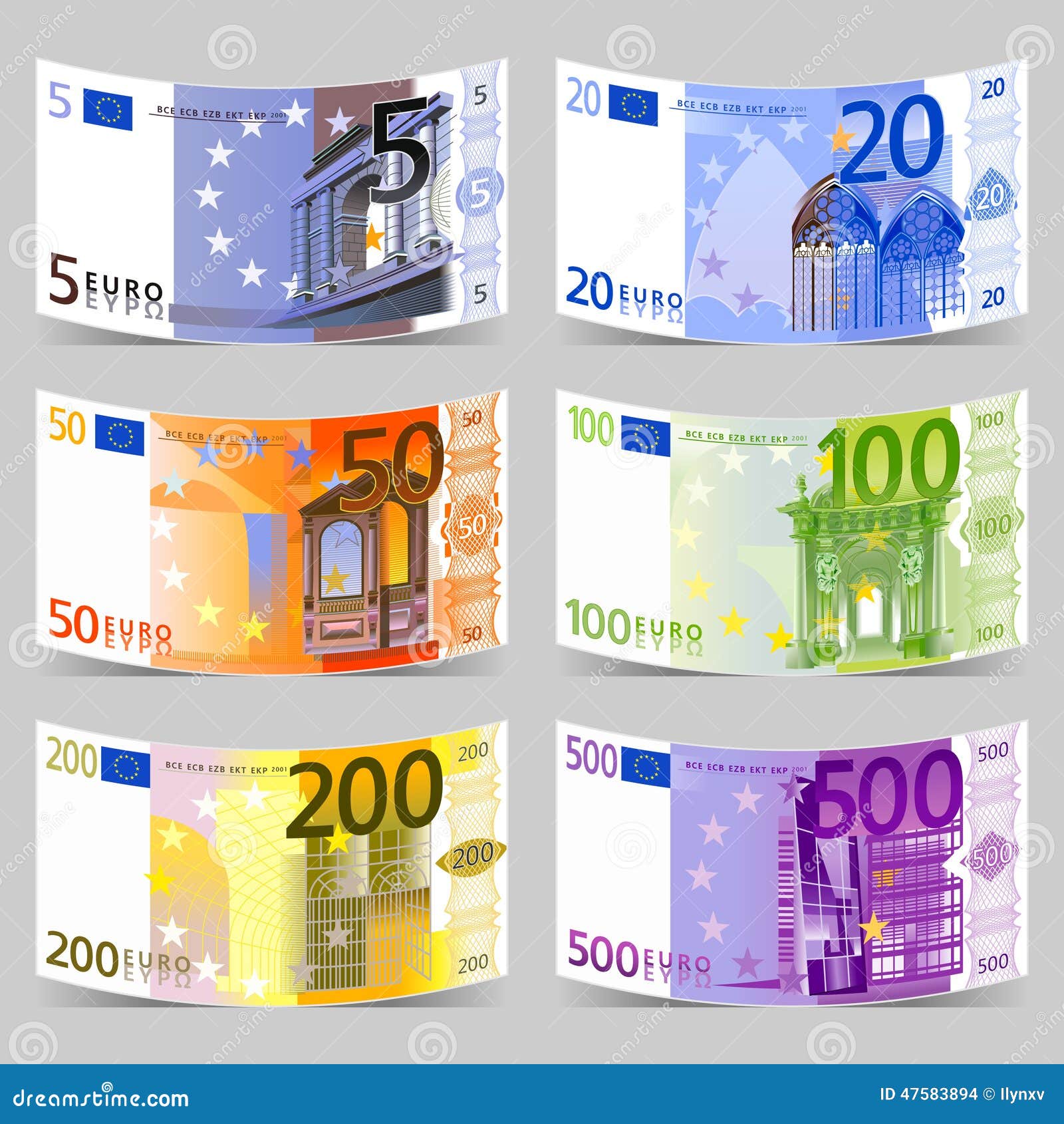 Euro banknotes stock vector. Illustration of vector, drink - 47583894