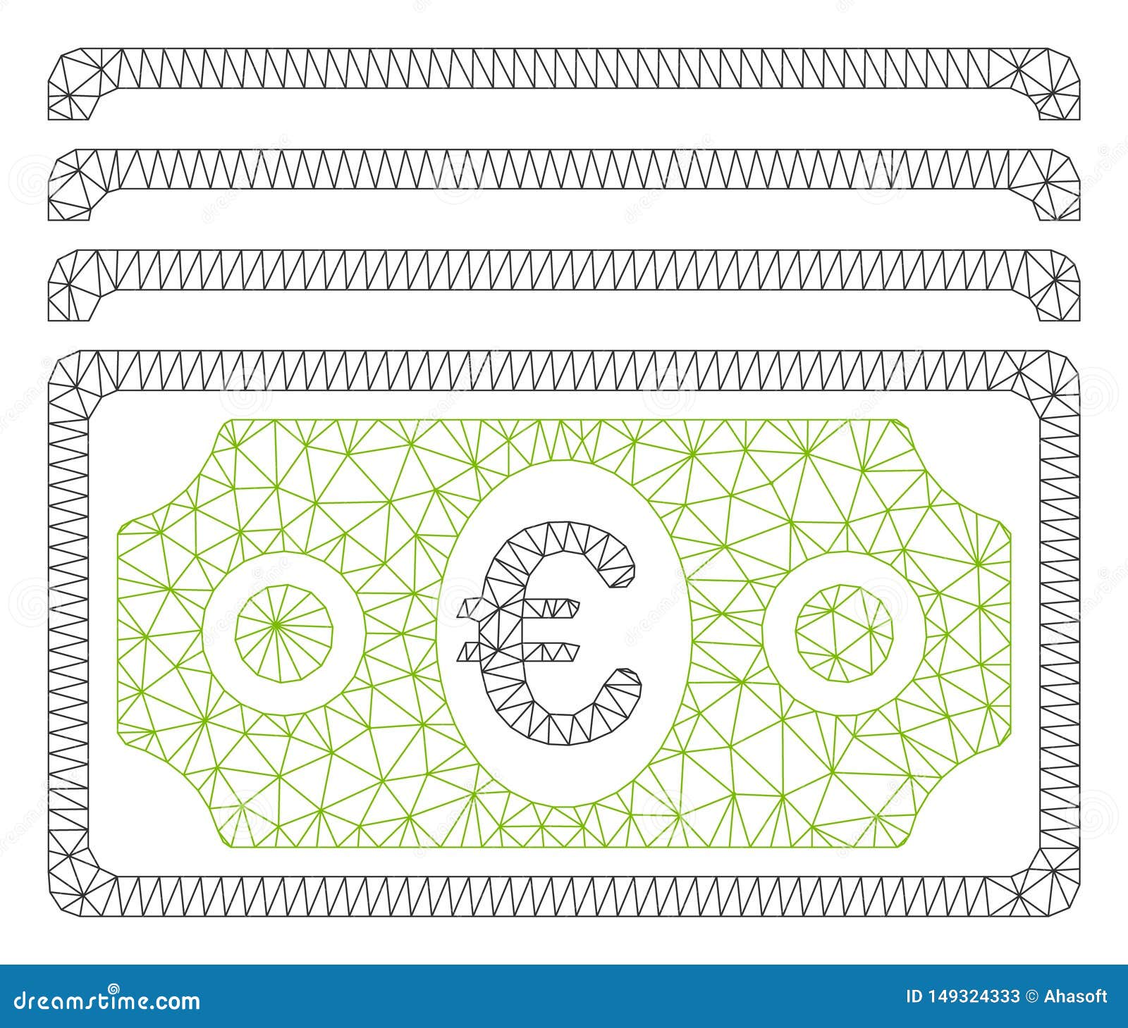 Euro Banknotes Vector Mesh 2D Model Stock Vector - Illustration of icon ...