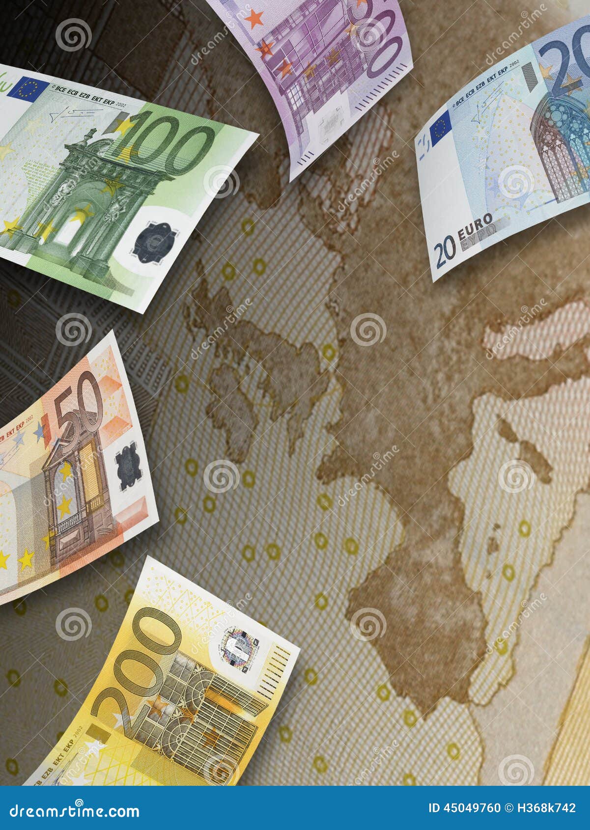 Euro Bill Collage and Europe Map Stock Photo - Image of exchange, money ...