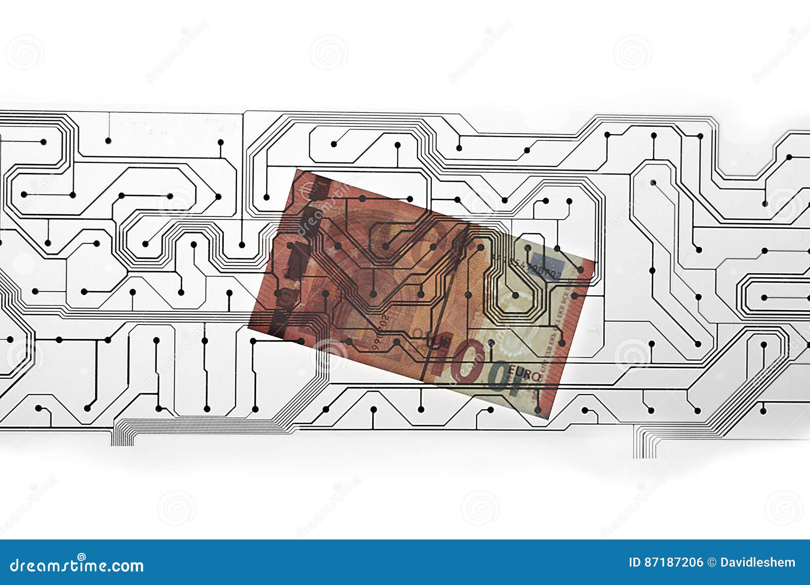 Euro bill and PCB stock illustration. Illustration of education - 87187206