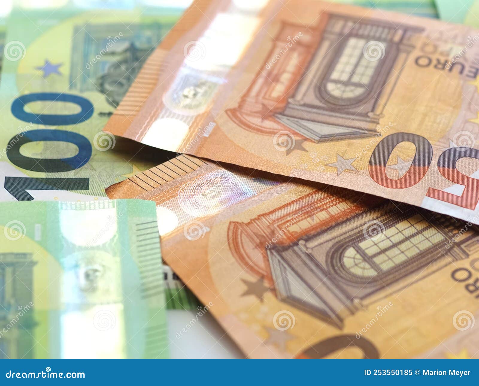 Euro Bills or Banknotes 100 and 50 Euros Stock Image - Image of capital ...