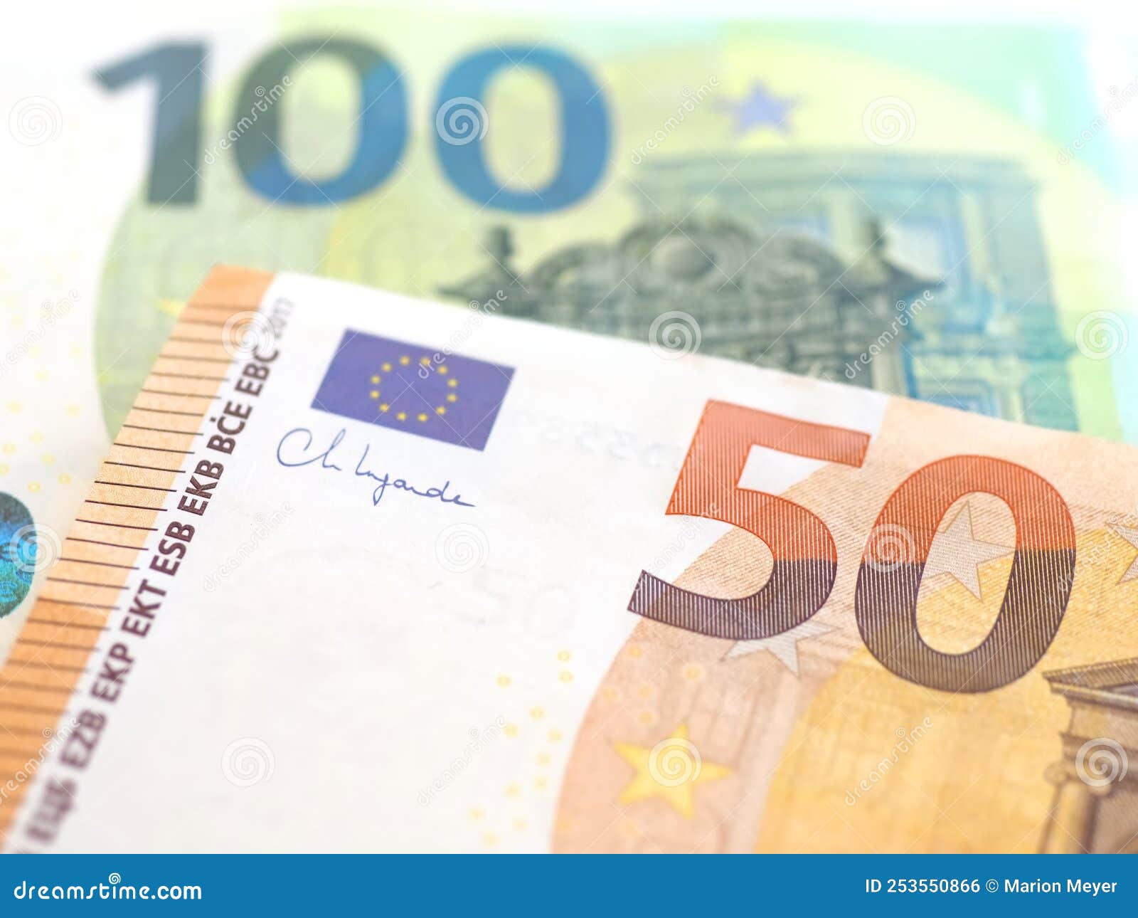 Euro Bills or Banknotes 100 and 50 Euros Stock Photo - Image of ...