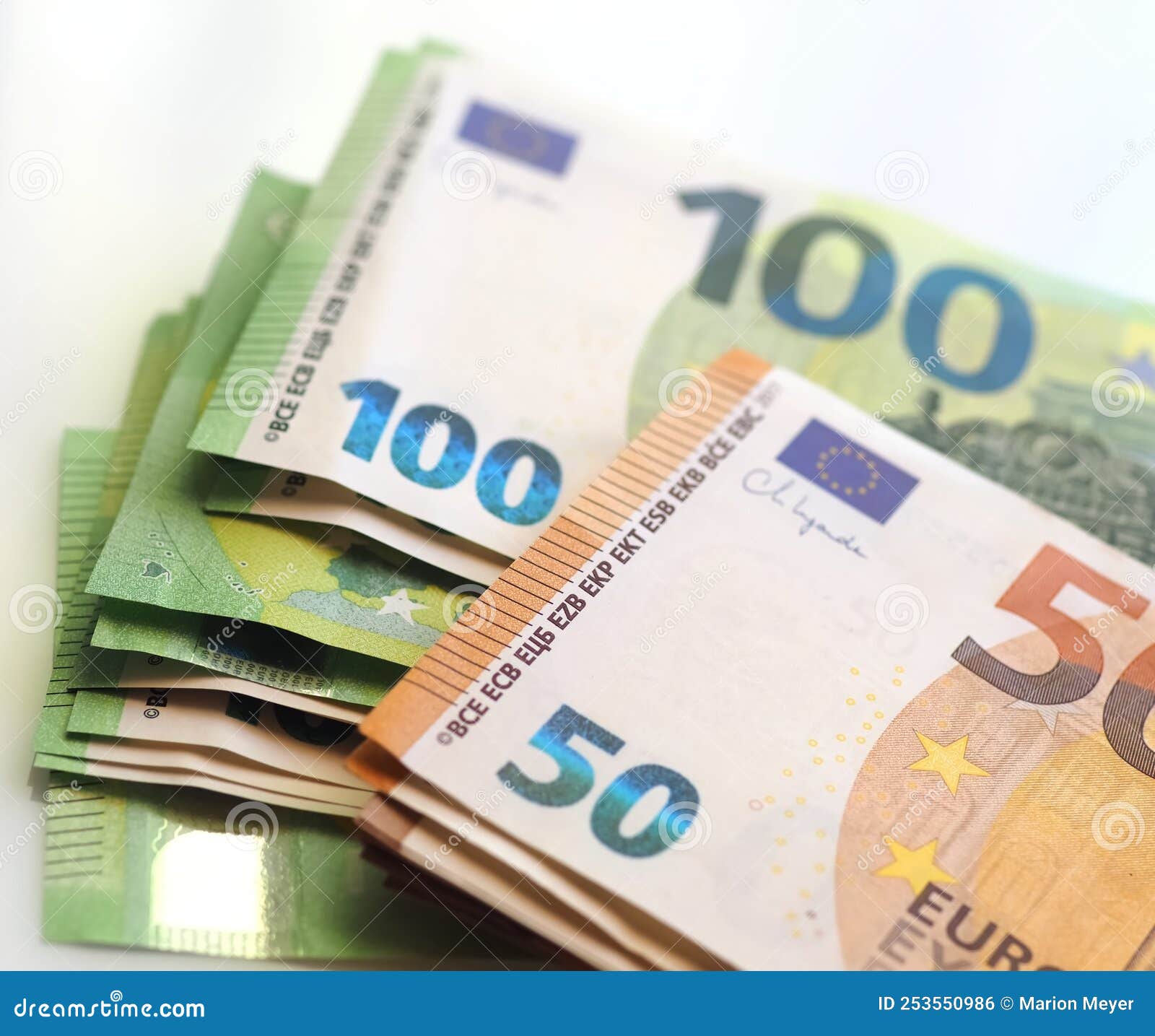 Euro Bills or Banknotes 100 and 50 Euros Stock Photo - Image of euros ...