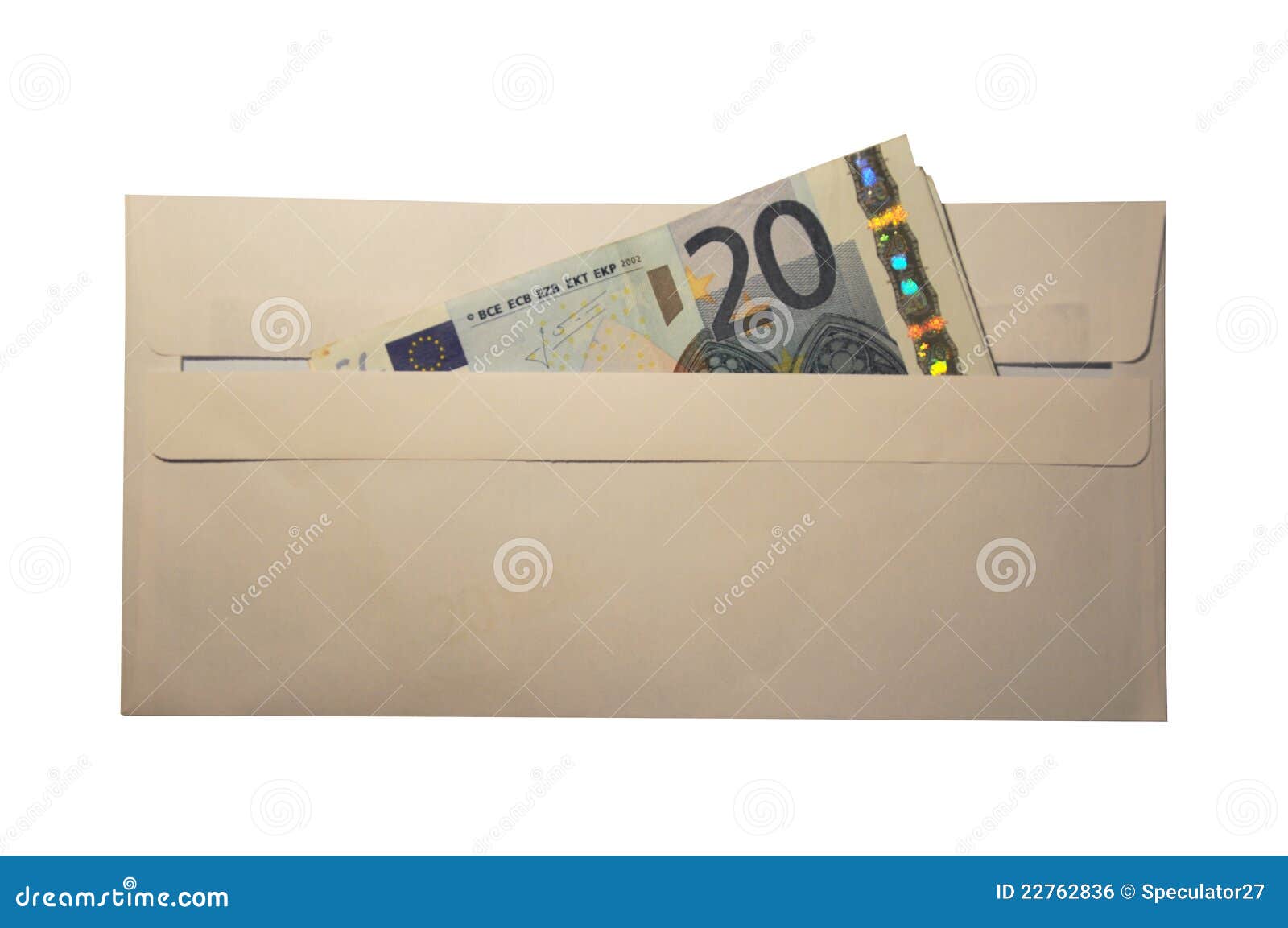 Euro bills in an envelope stock photo. Image of europe - 22762836