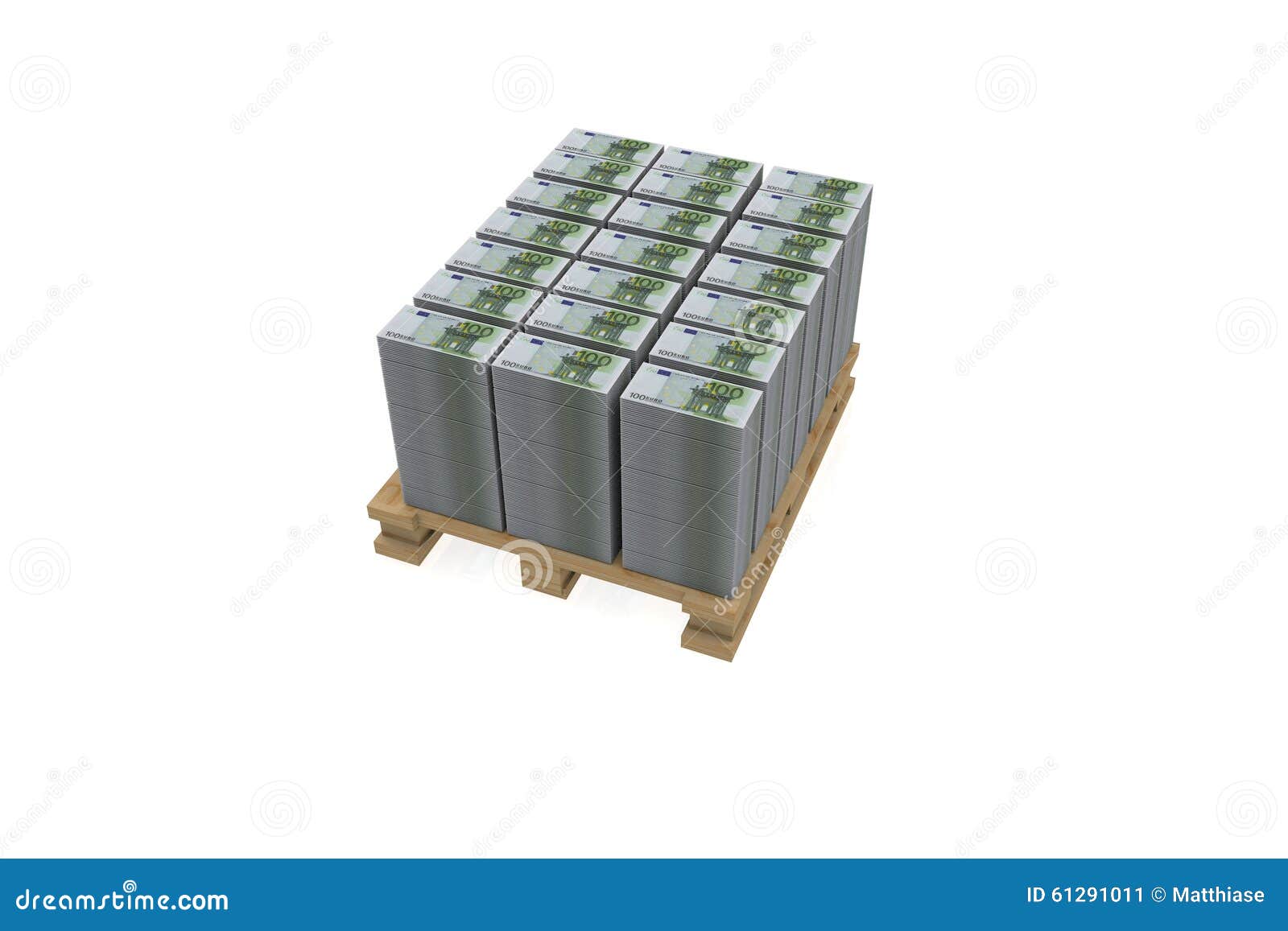 Euro bills on pallet stock image. Image of isolated, bills - 61291011