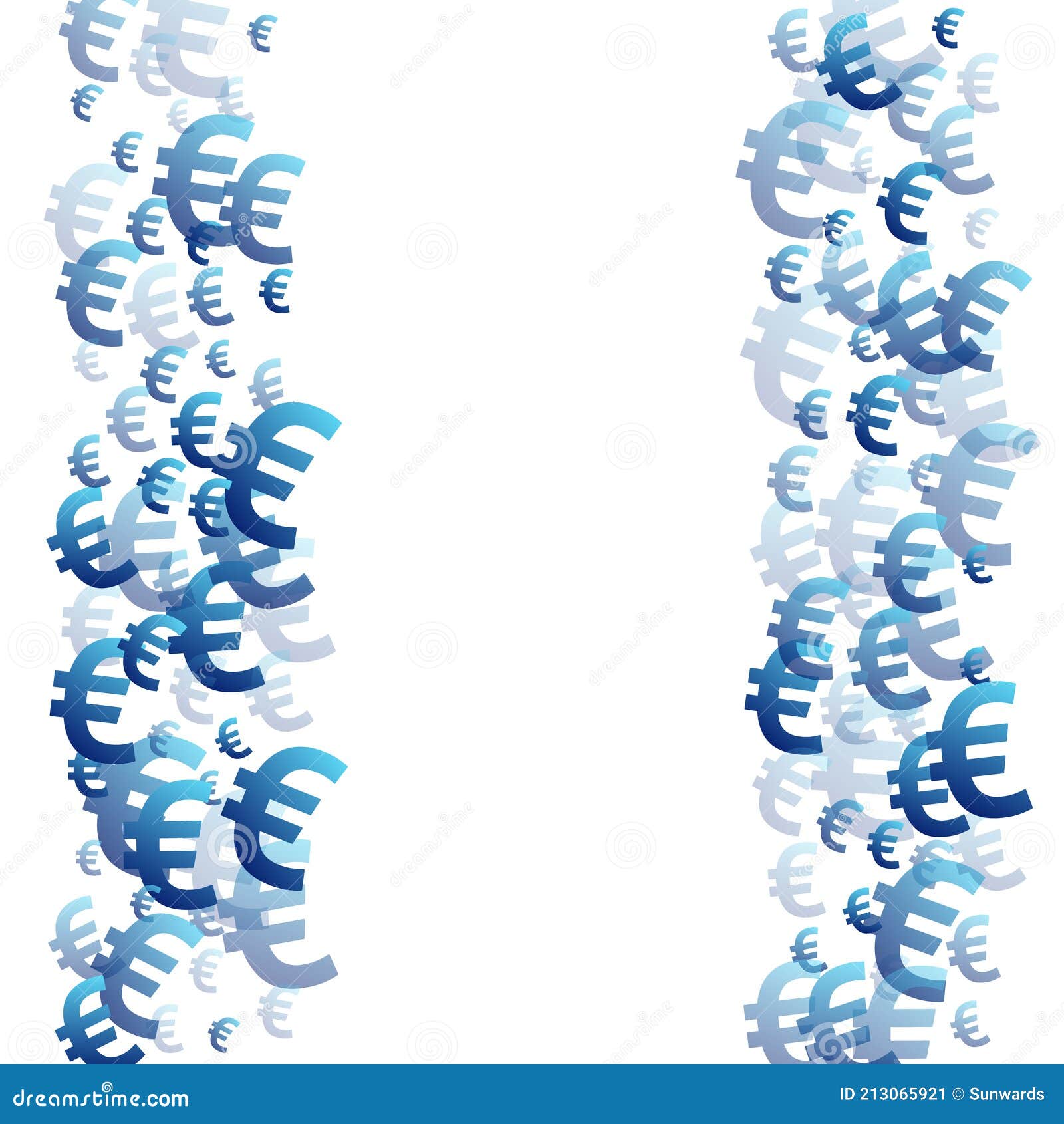 Euro Blue Icons Scatter Currency Vector Stock Vector - Illustration of ...