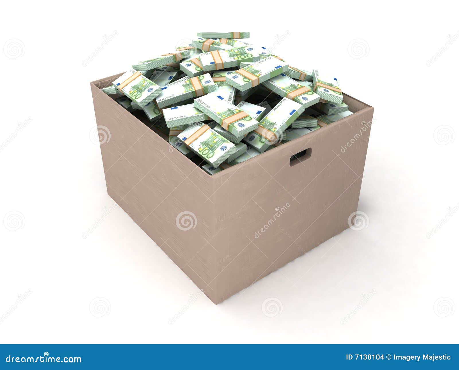Euro Bundles of Bills in a Box Stock Illustration - Illustration of ...