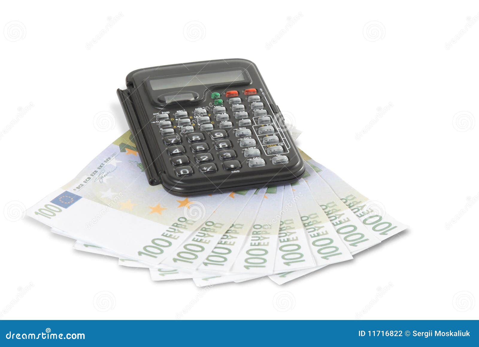 Euro and calculator stock photo. Image of transaction - 11716822