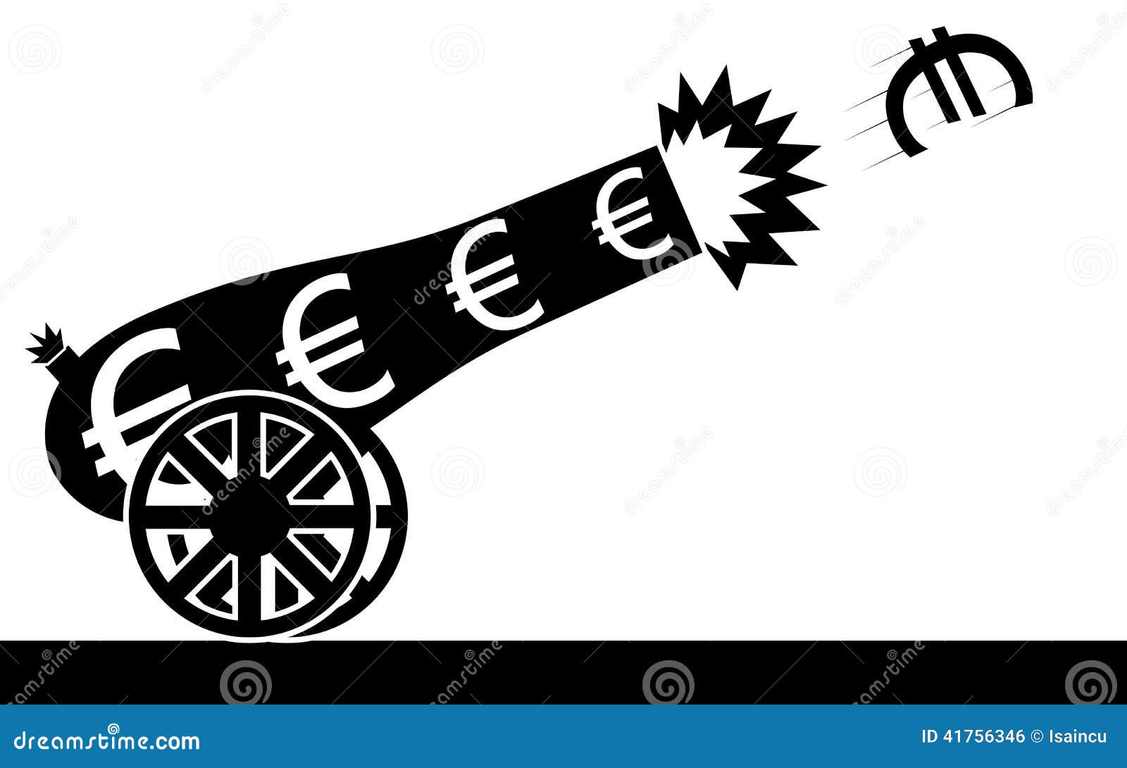 Euro cannon stock illustration. Illustration of cannon - 41756346