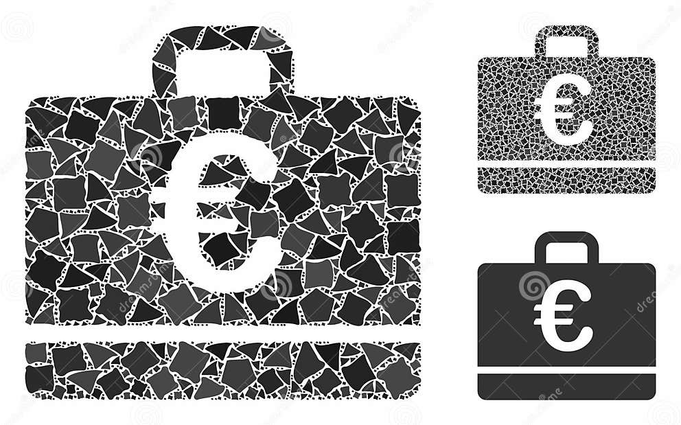 Euro Case Composition Icon of Inequal Elements Stock Illustration ...