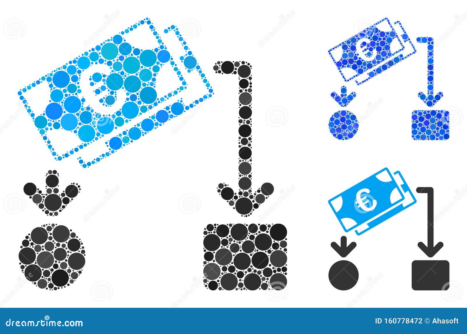 Euro Cash Flow Composition Icon of Circle Dots Stock Vector ...