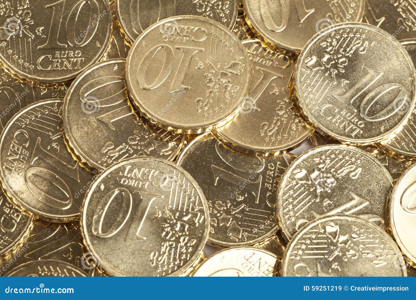 10 Euro Cent coins stock image. Image of hand, cash, rate - 59251219