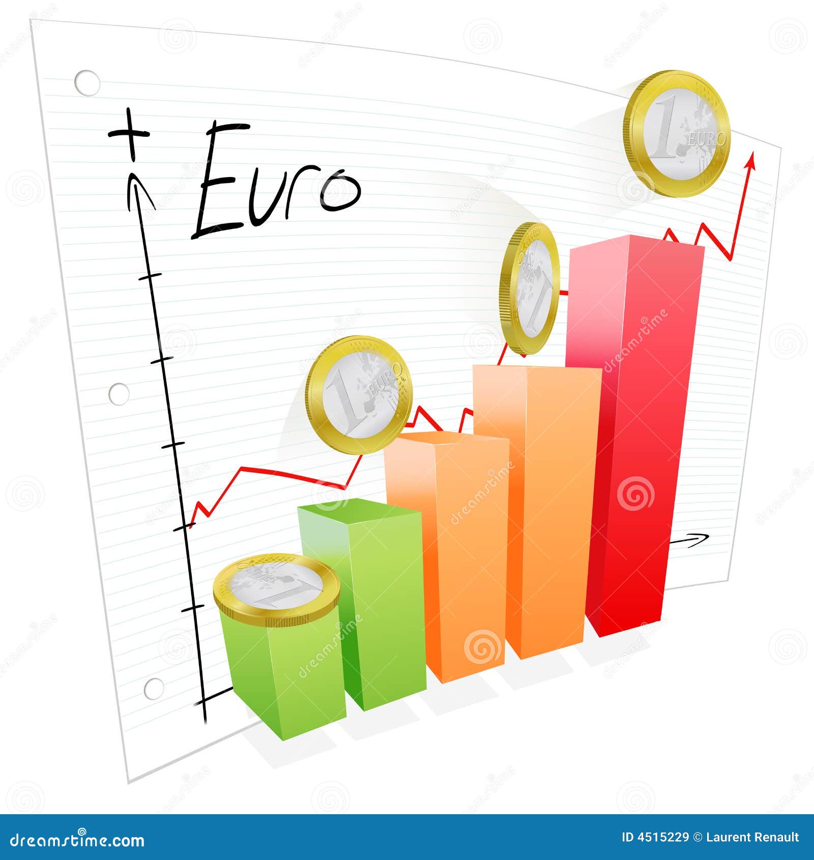 Euro chart stock vector. Illustration of commerce, histogram - 4515229
