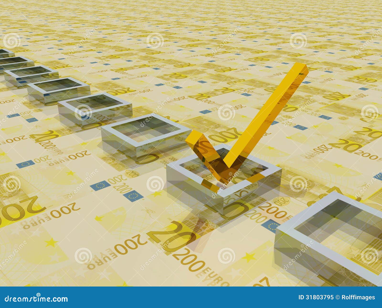 Euro Check Mark stock illustration. Illustration of currency - 31803795