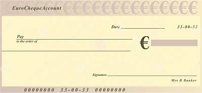 Euro cheque stock illustration. Illustration of banking - 4182949