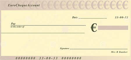 Euro cheque stock illustration. Illustration of banking - 4182949