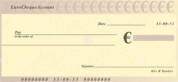 Euro cheque stock illustration. Illustration of banking - 4182949
