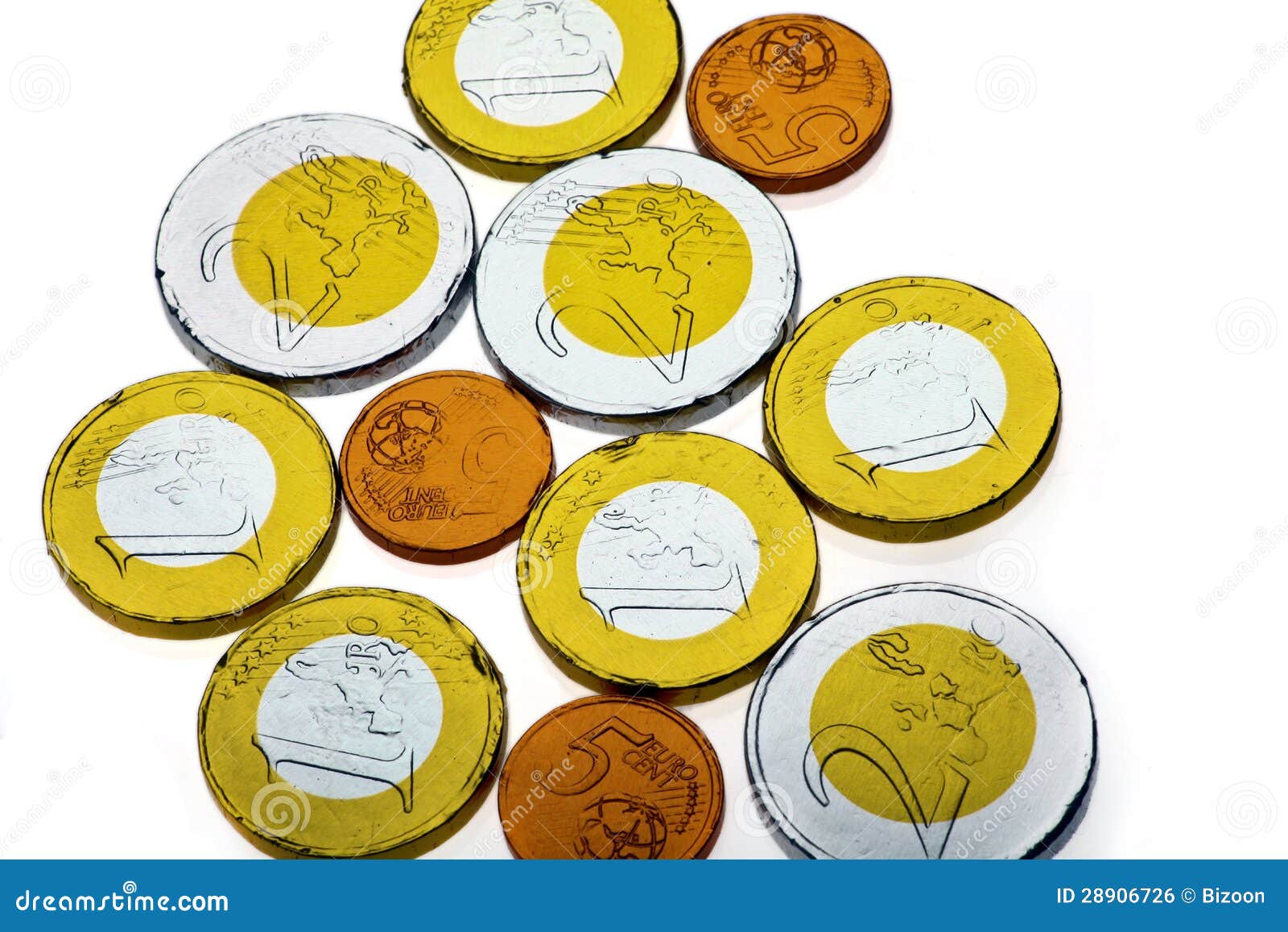 Euro chocolate coins stock photo. Image of finance, currency - 28906726