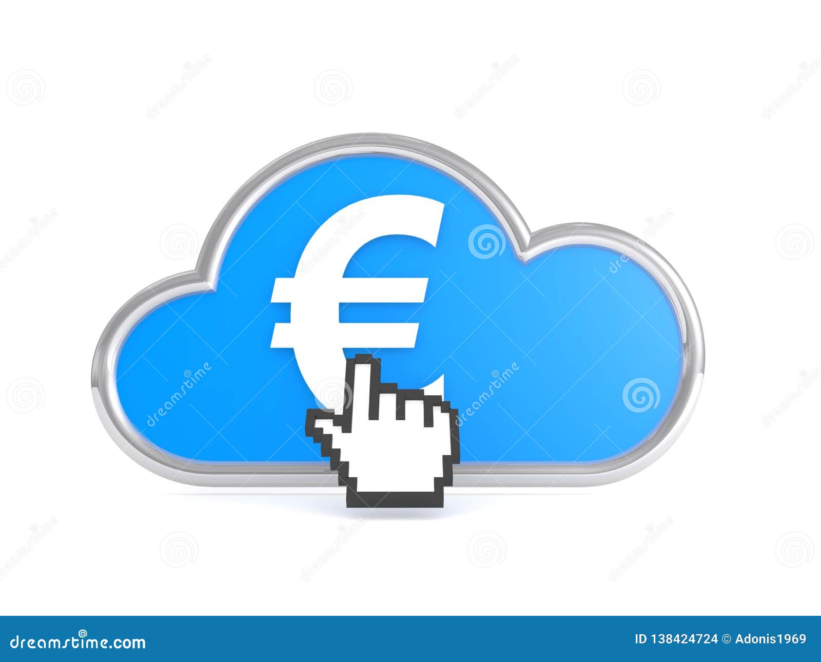 Euro cloud symbol stock illustration. Illustration of isolated - 138424724