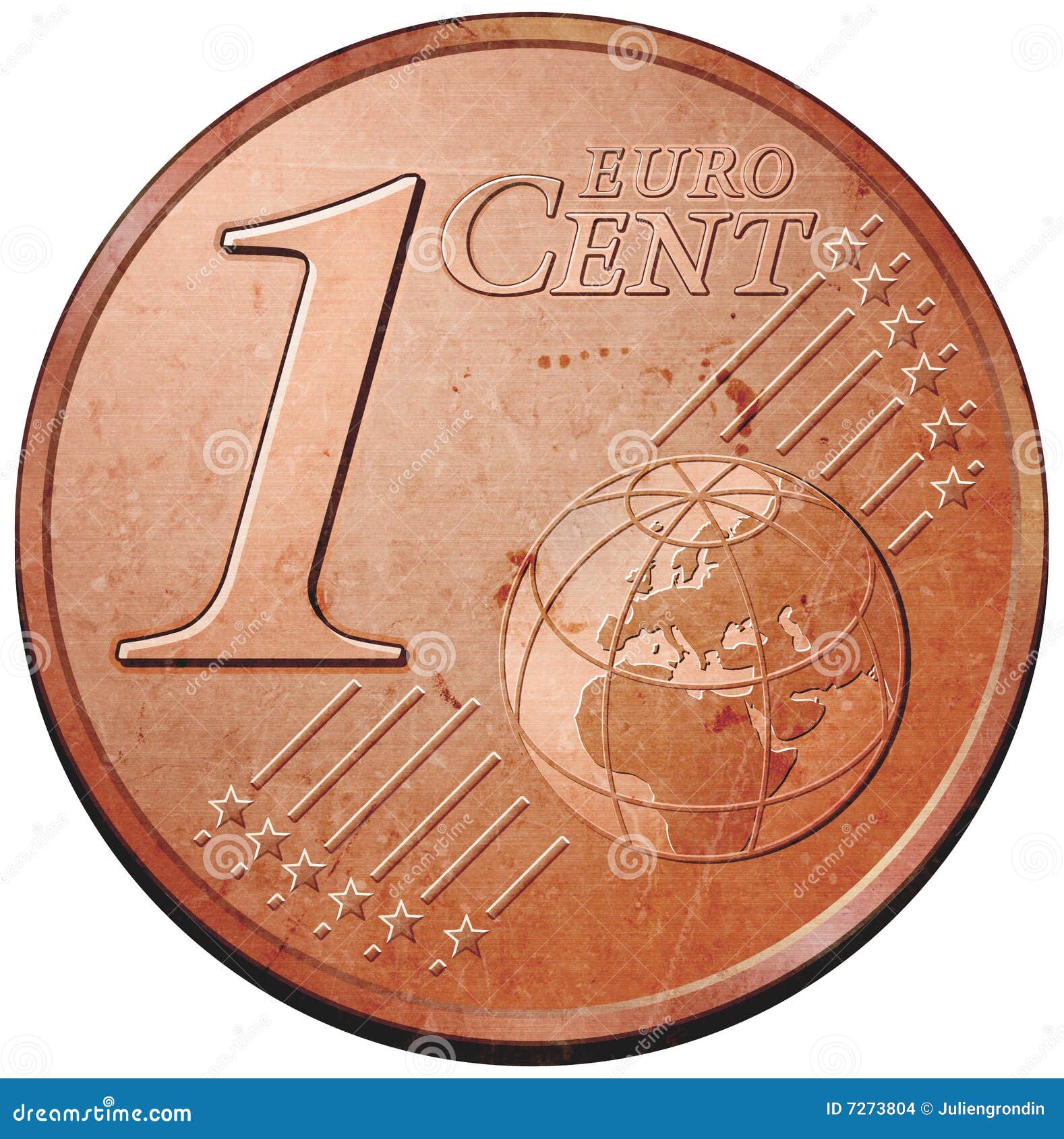 Euro coin stock illustration. Illustration of symbol, centime - 7273804