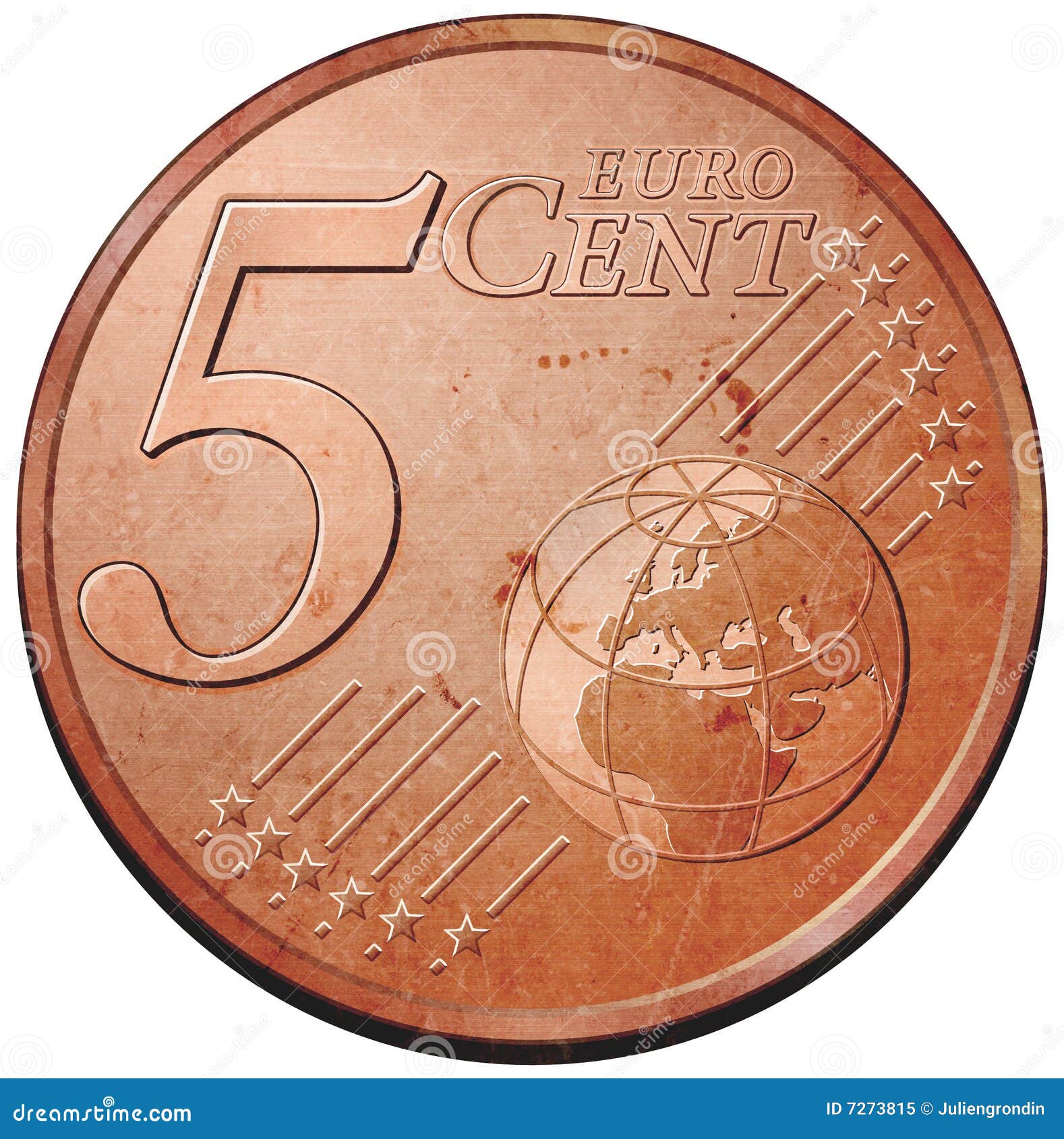 Euro coin stock illustration. Illustration of five, currency - 7273815