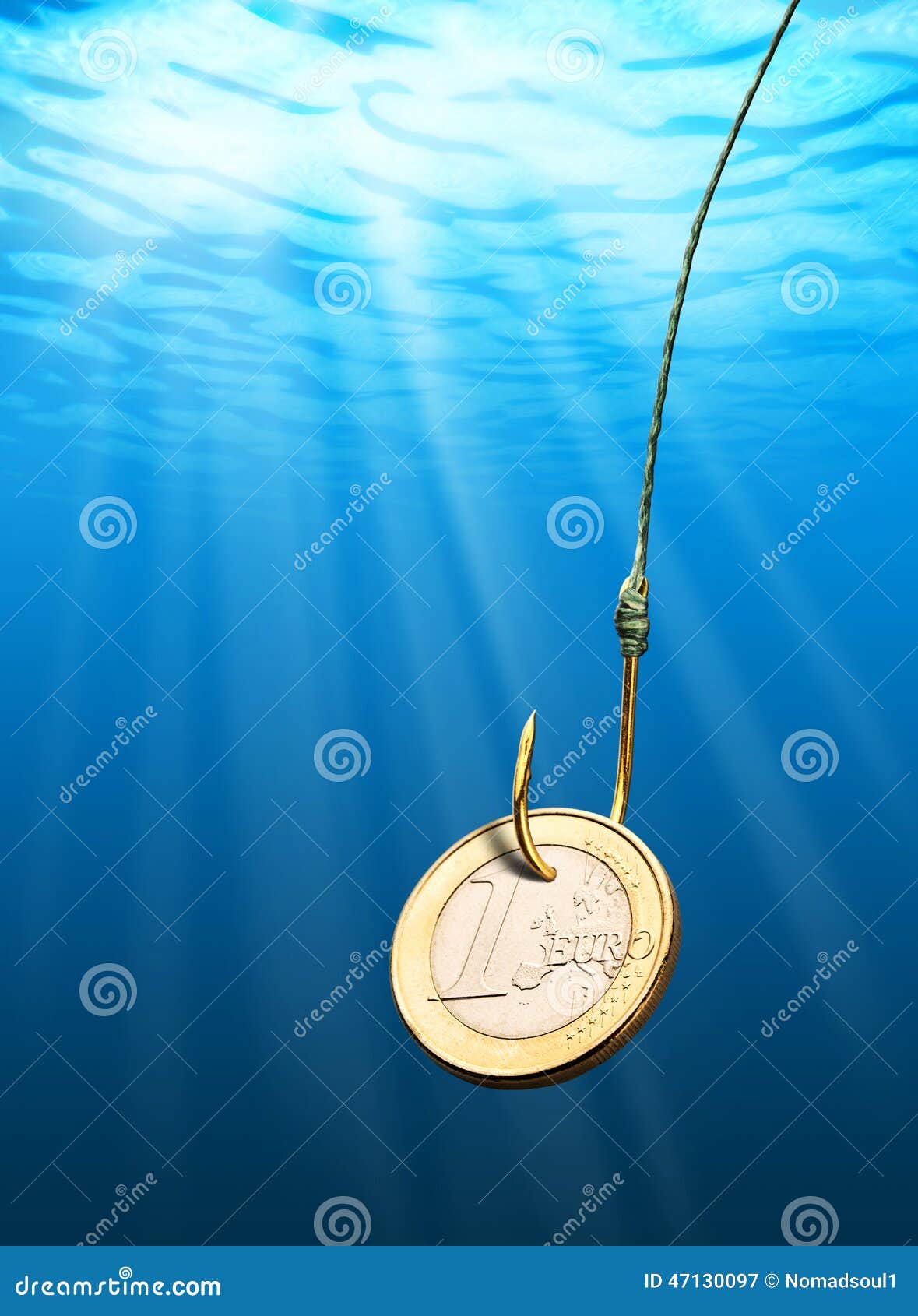 Euro coin bait stock image. Image of fishing, light, currency - 47130097
