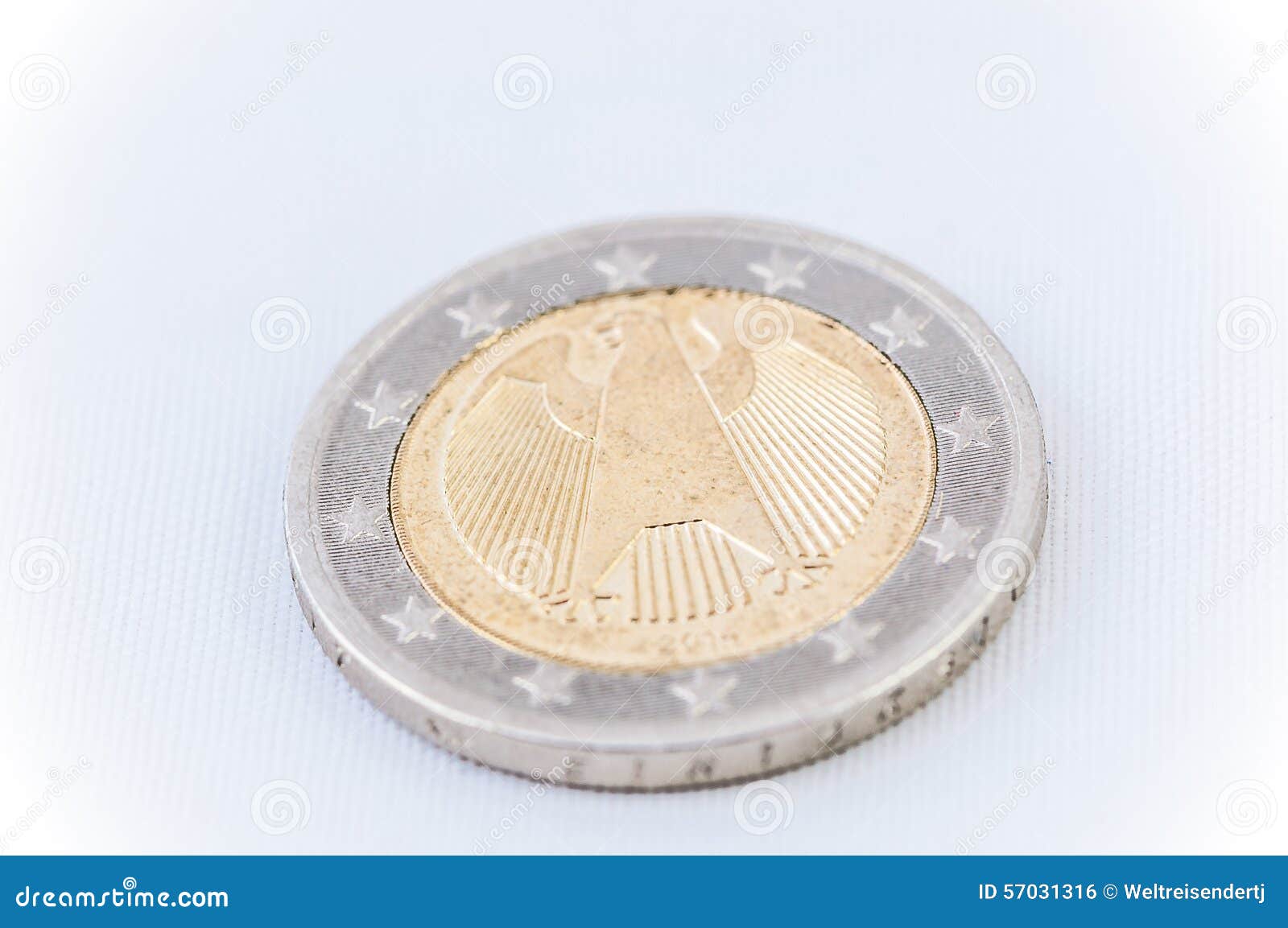 2 Euro Coin with German Backside Stock Photo - Image of single, circle ...