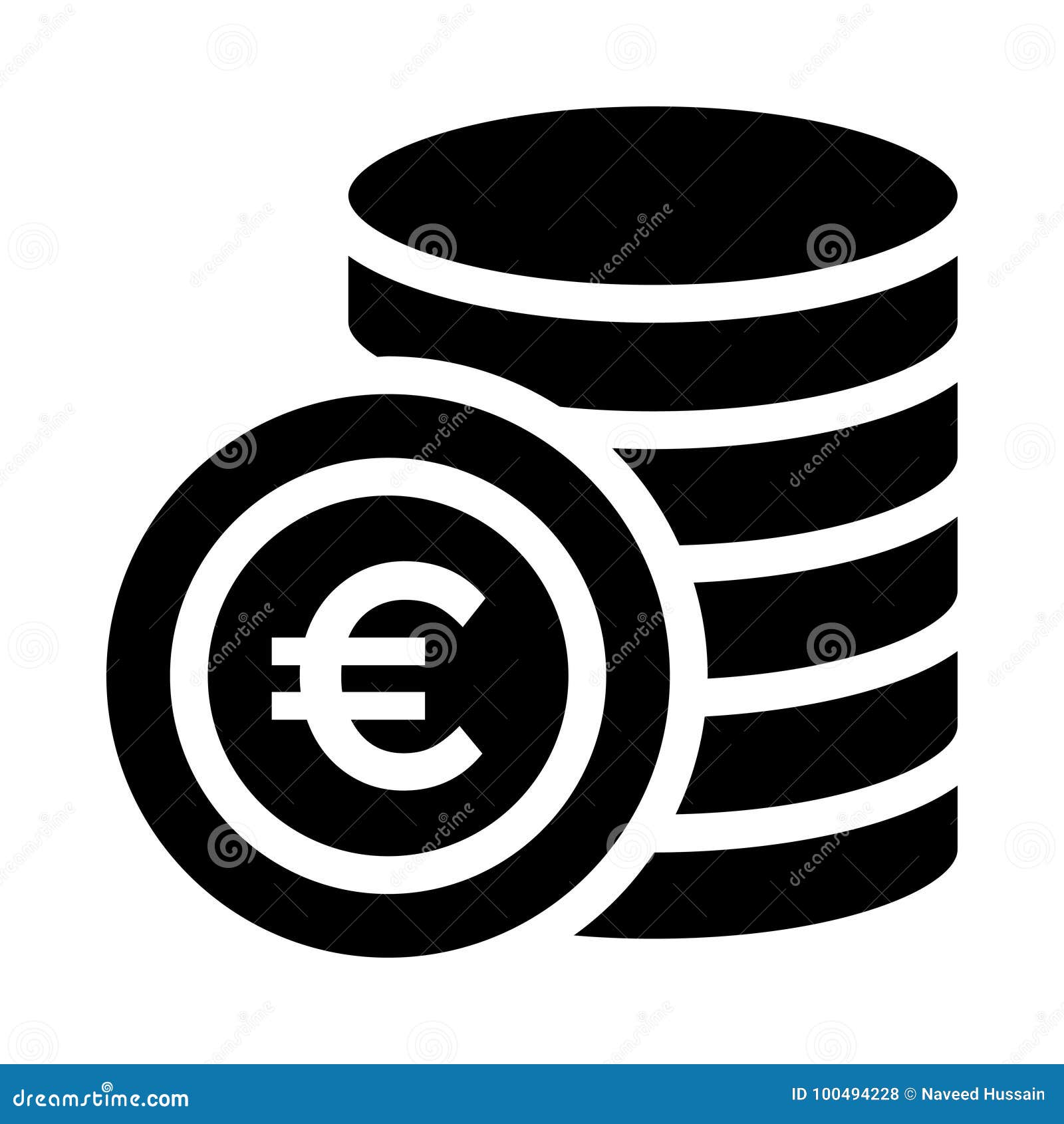 Euro coin icon stock illustration. Illustration of back - 100494228