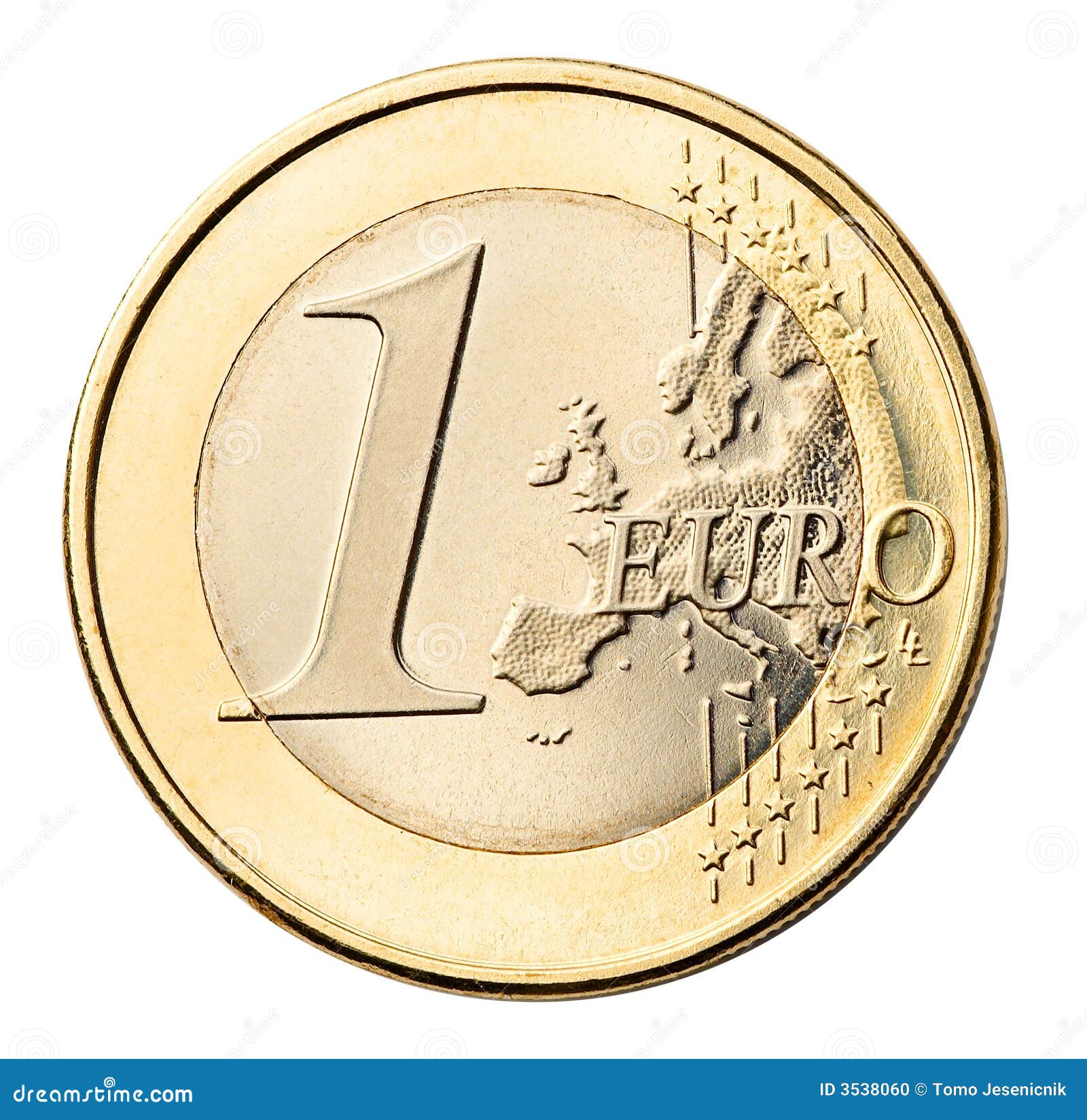 Euro Coin Isolated on White Stock Photo - Image of richness, currency ...