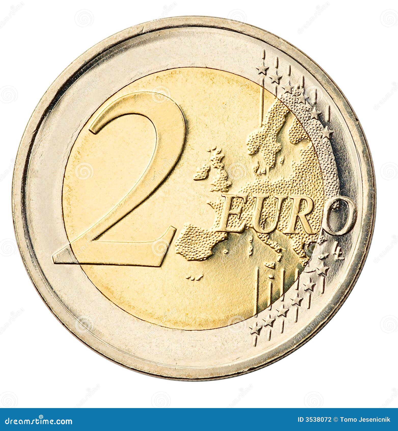 Euro Coin Isolated on White Stock Photo - Image of bank, euro: 3538072