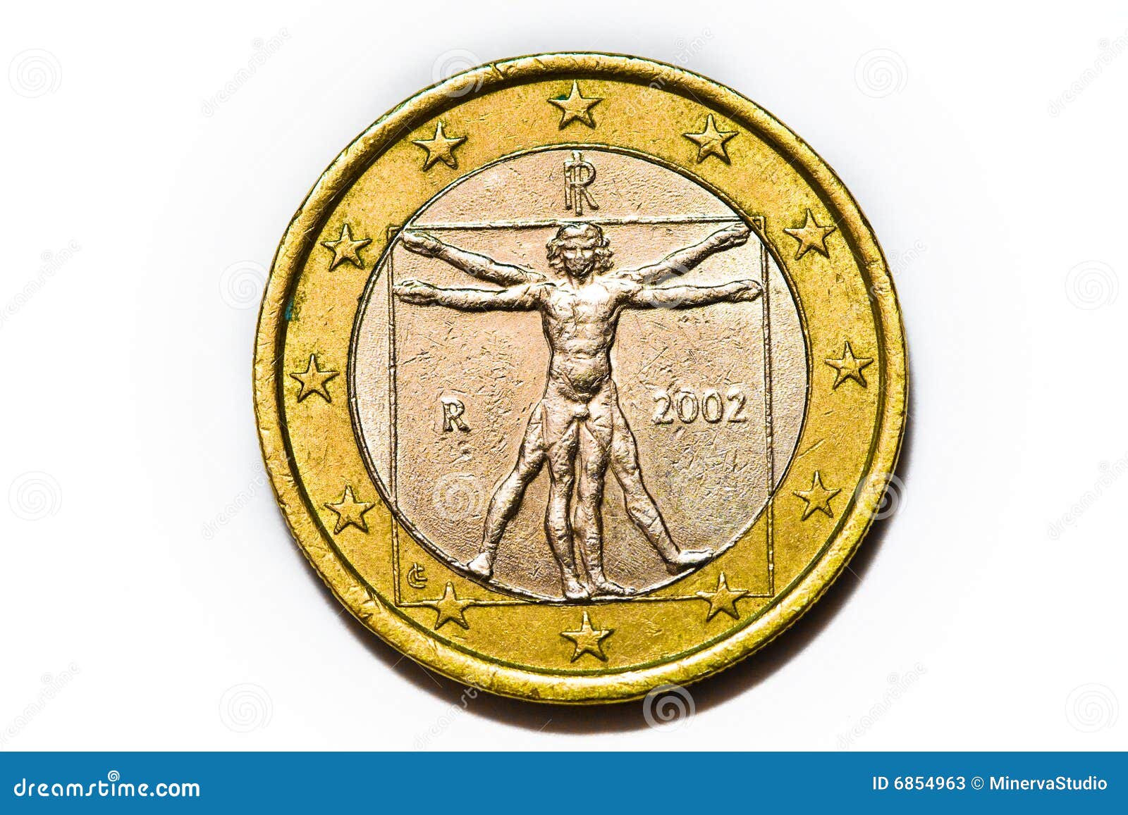 Euro Coin Isolated on White Stock Image - Image of financial, charity ...