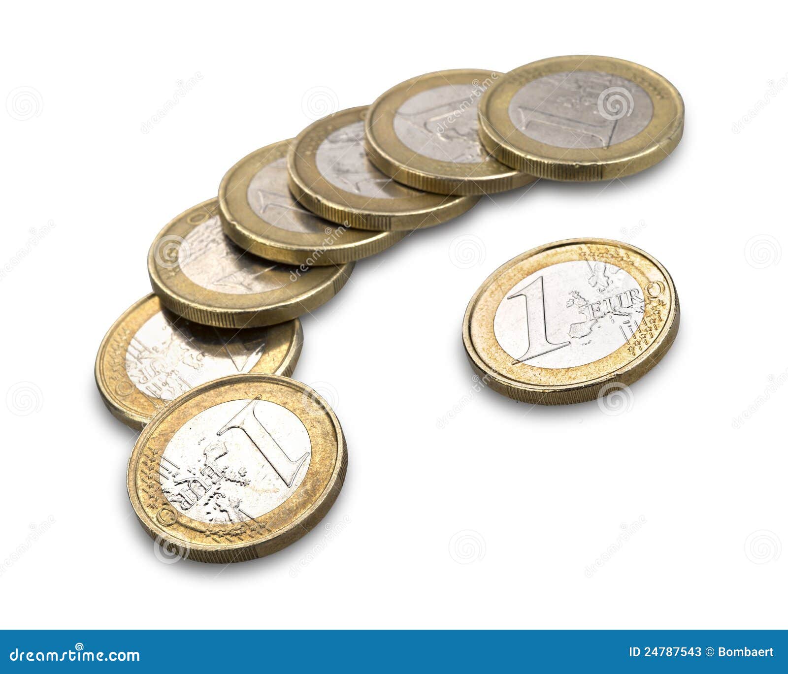 Euro Coin Isolated on White Background Stock Image - Image of golden ...