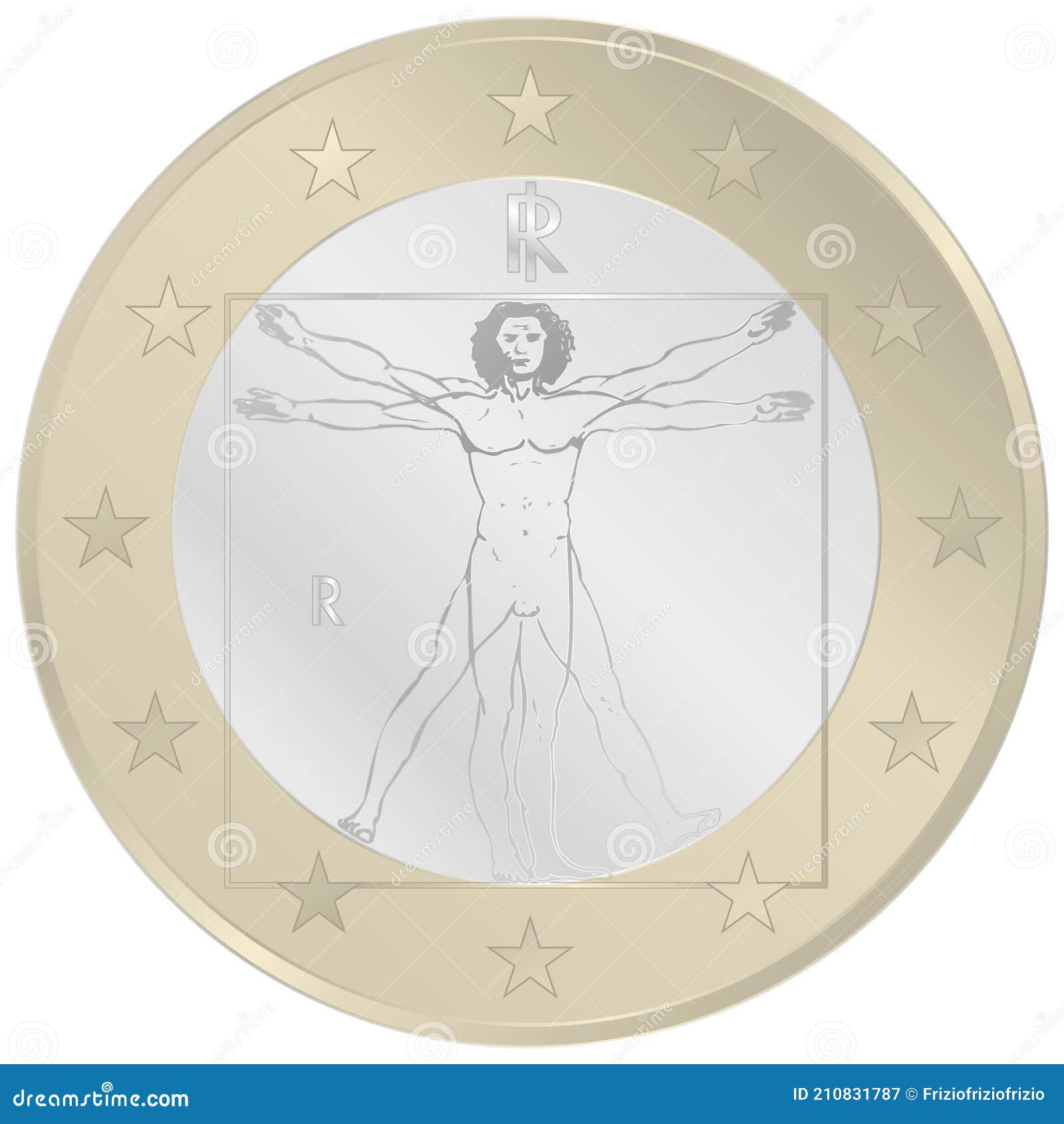 1 Euro Coin Italian Pattern, Vector Illustration Stock Vector ...