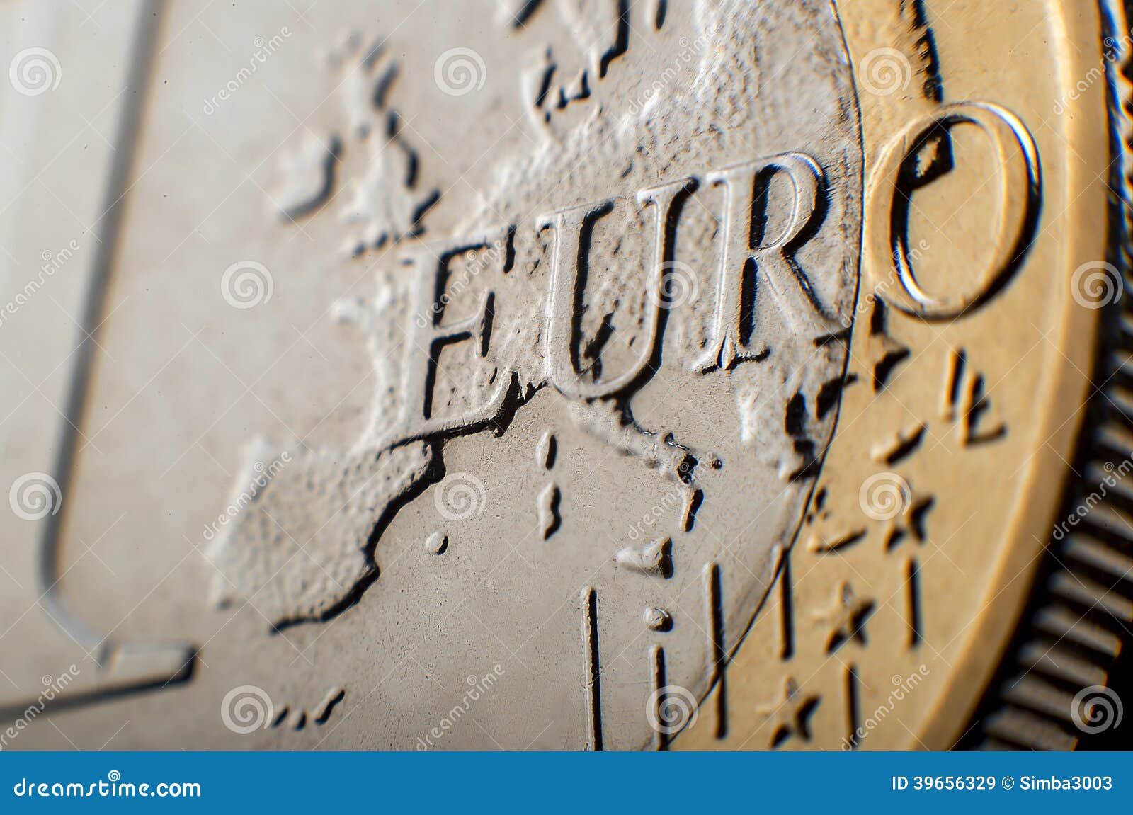 Euro coin macro stock image. Image of business, cash - 39656329