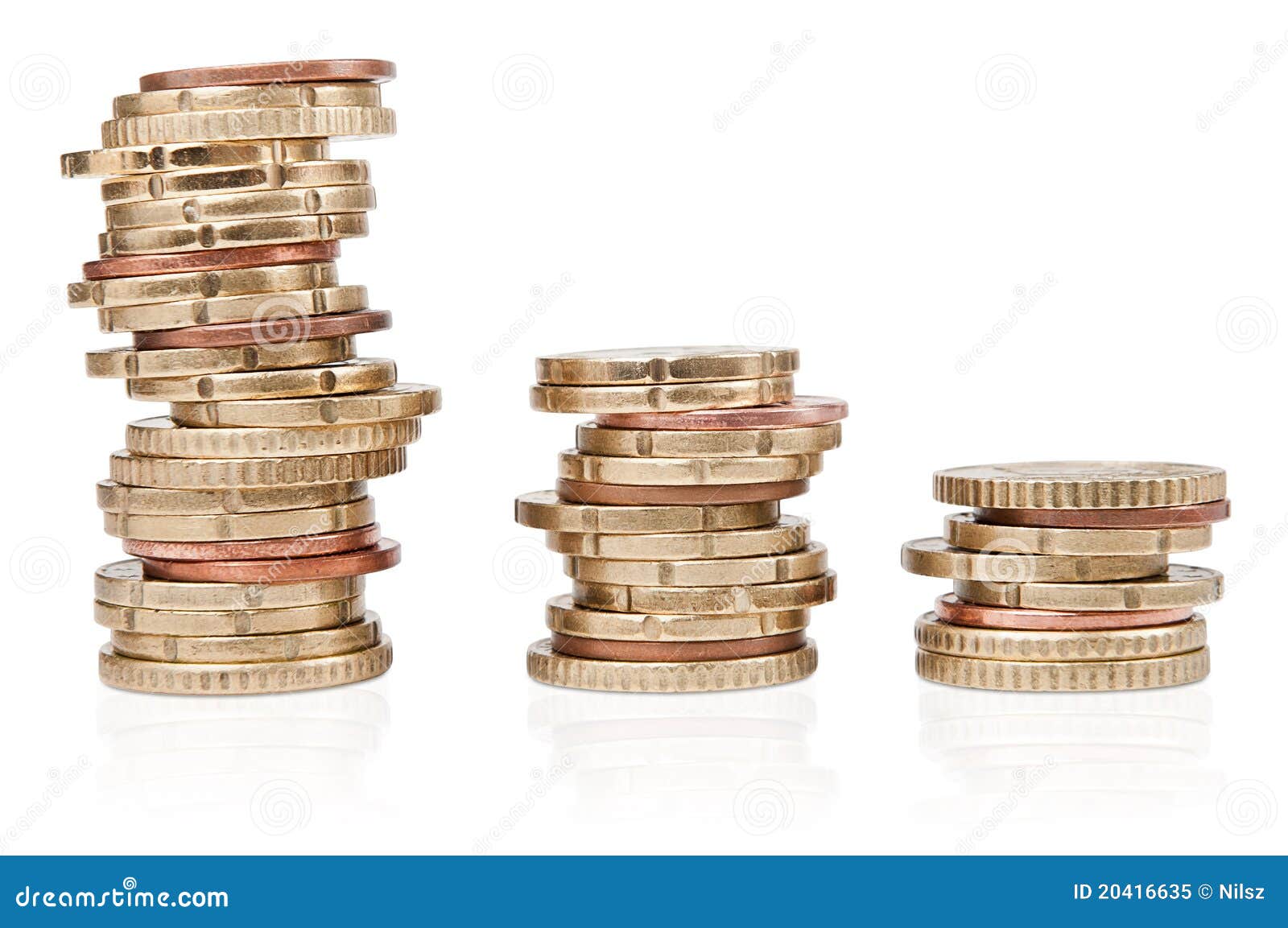 Euro coin staple stock image. Image of cash, business - 20416635