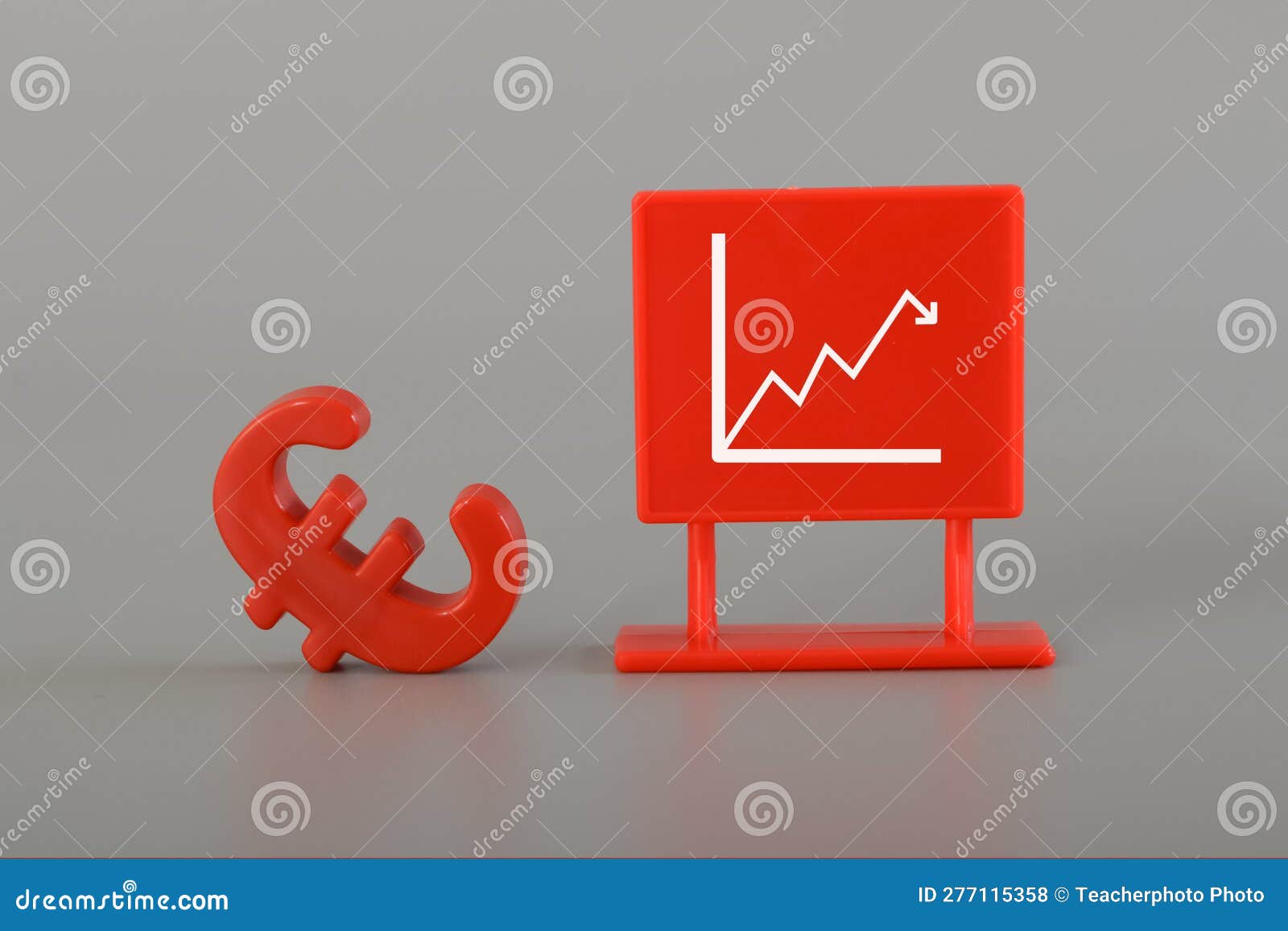 Euro Coin Symbol with Currency Graph Market. Increase and Decrease Euro Money Stock Photo ...