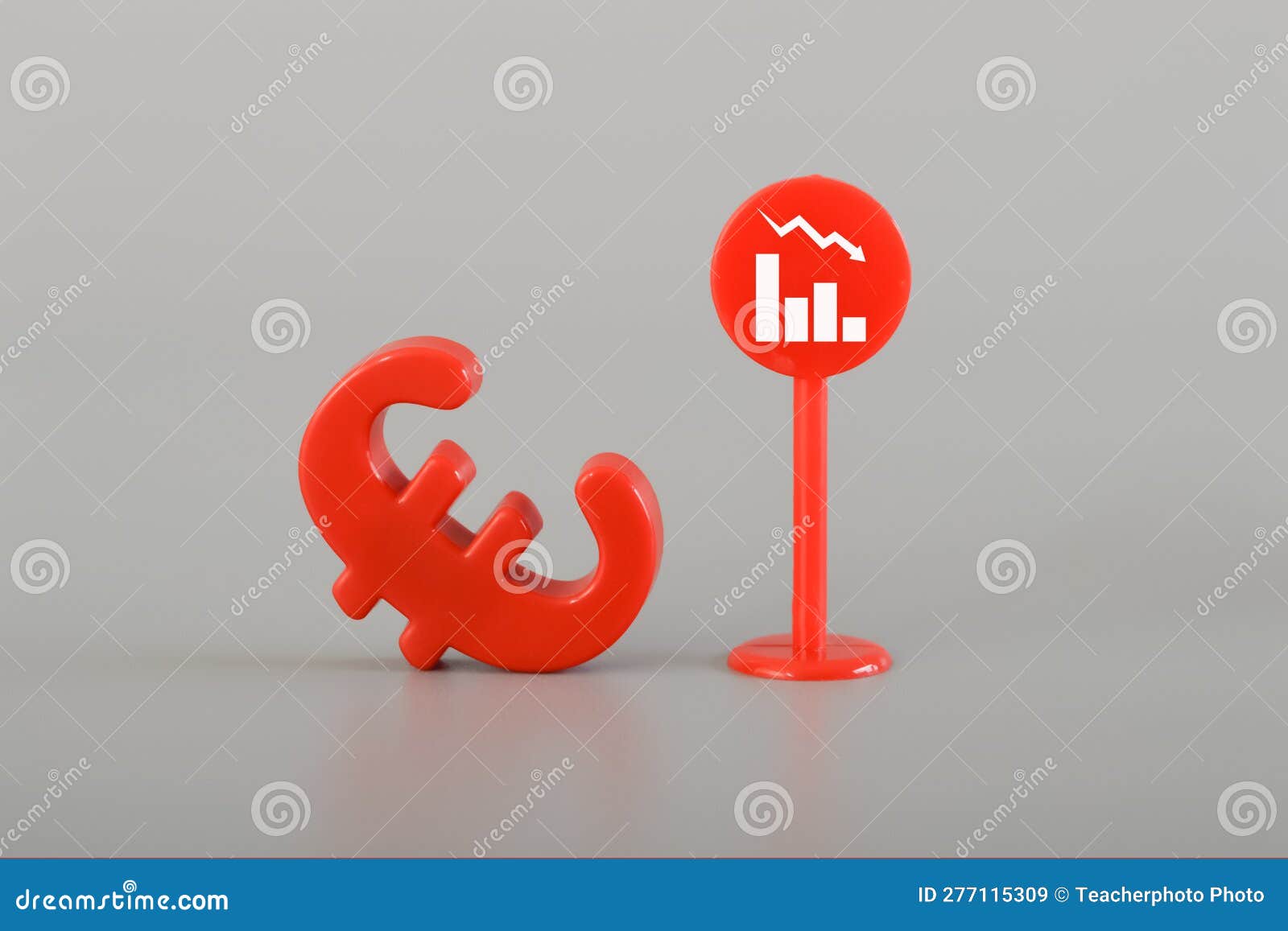 Euro Coin Symbol with Currency Market. Increase and Decrease Euro Money ...