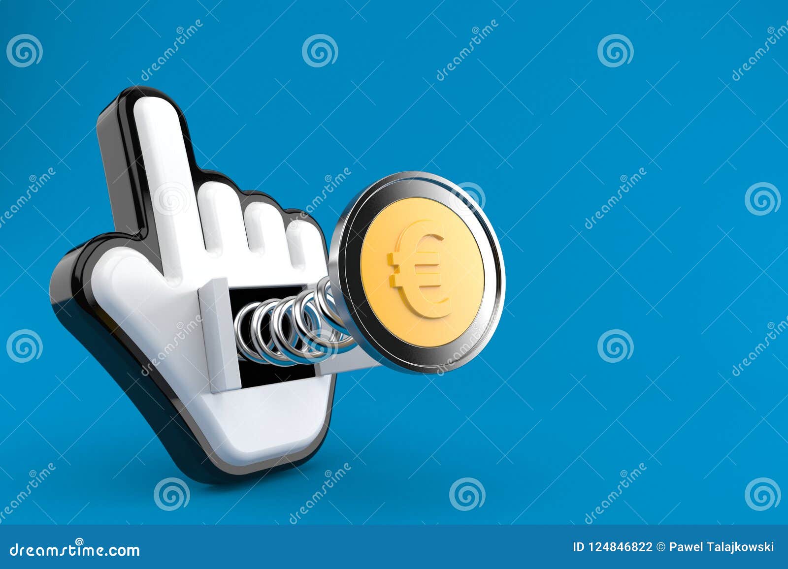 Euro coin with web cursor stock illustration. Illustration of ...