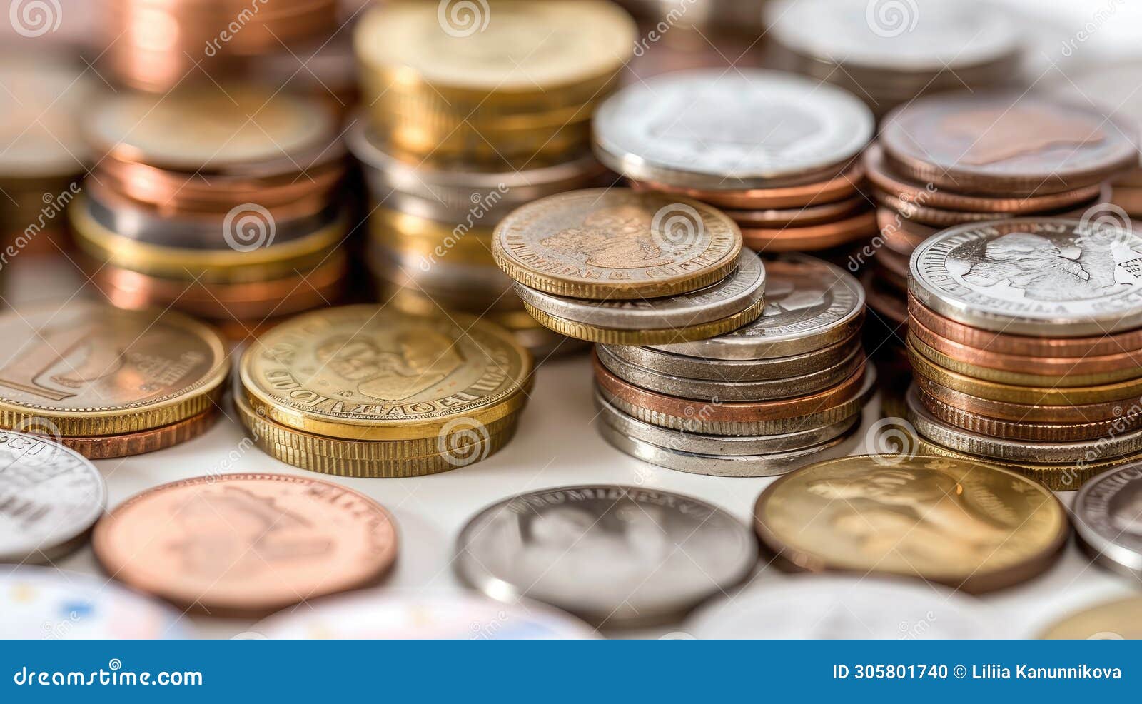 Euro Coins Arranged in Various Positions, Highlighting the Unique ...