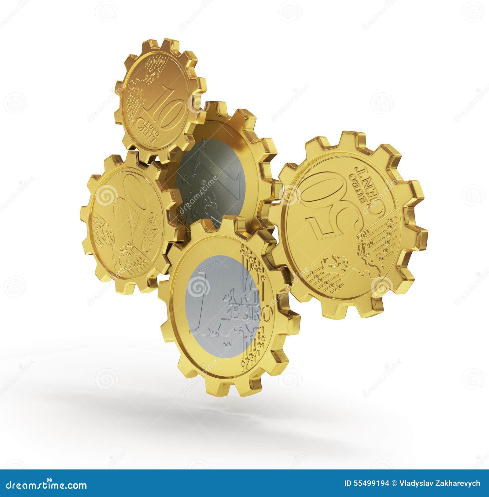 Euro coins as gear. stock illustration. Illustration of backgrounds ...