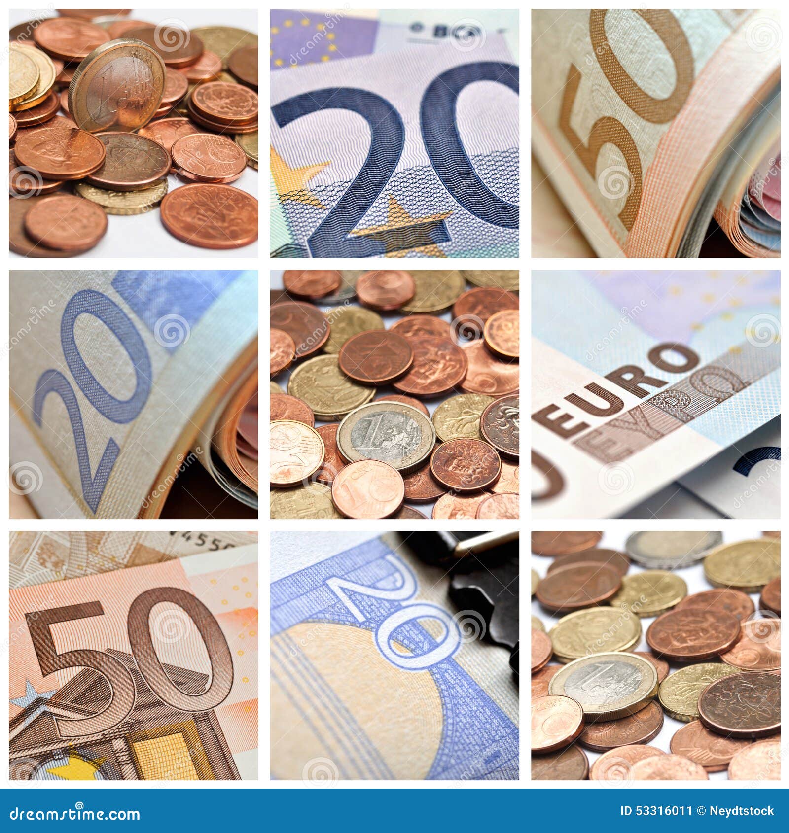 Euro Coins and Banknote Collage Stock Image - Image of cent, cents ...