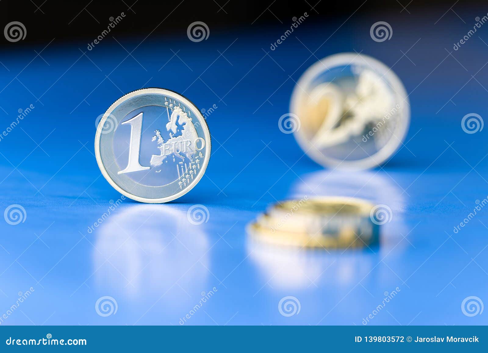 Euro Coins on Blue Background Stock Photo - Image of money, payment ...