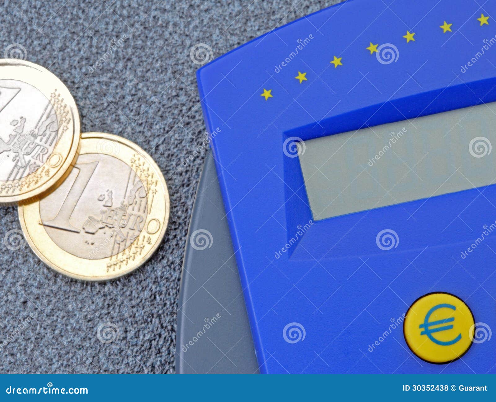 Euro coins with calculator stock photo. Image of concept - 30352438