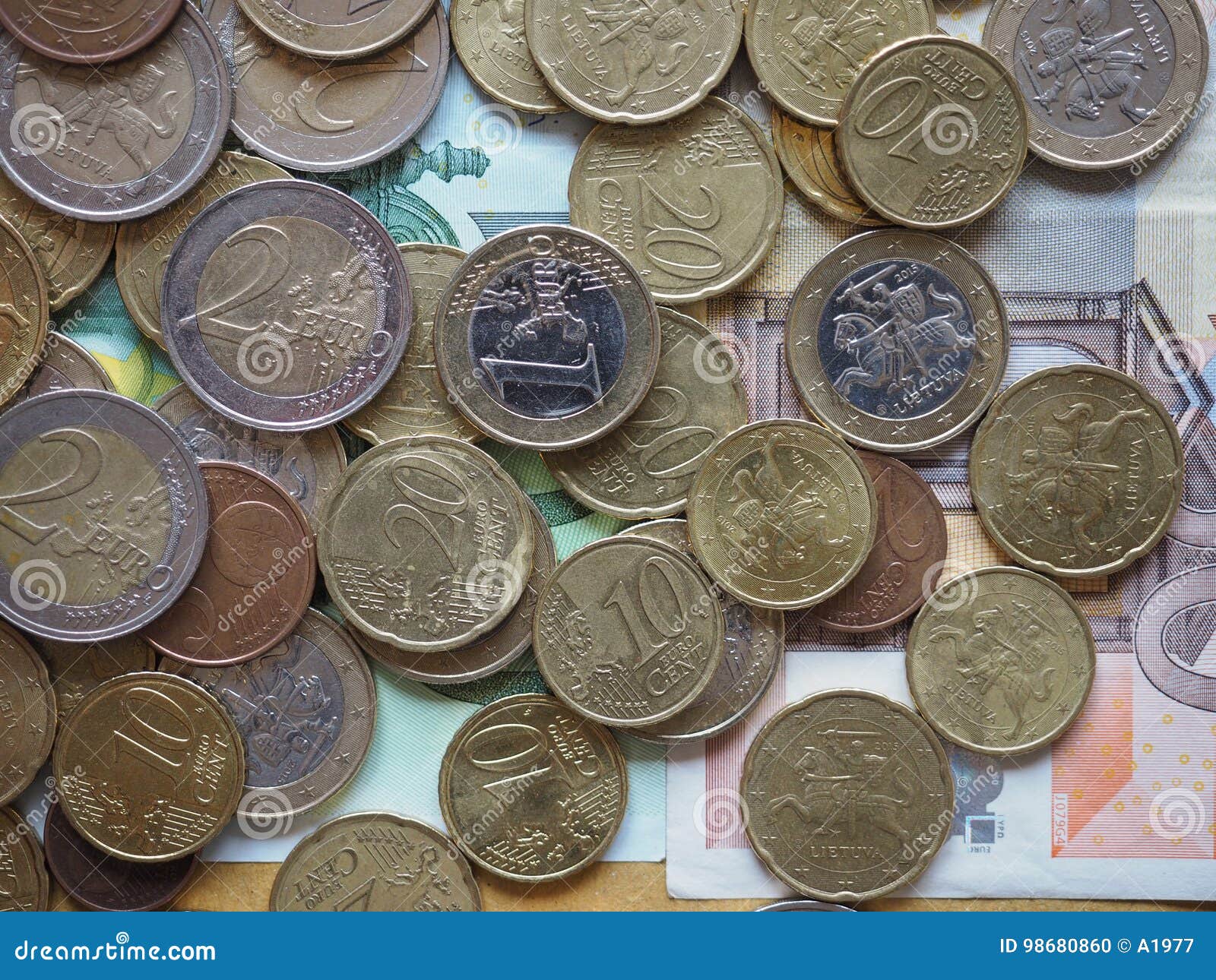Euro Coins Released by Lithuania Stock Photo - Image of european, union ...
