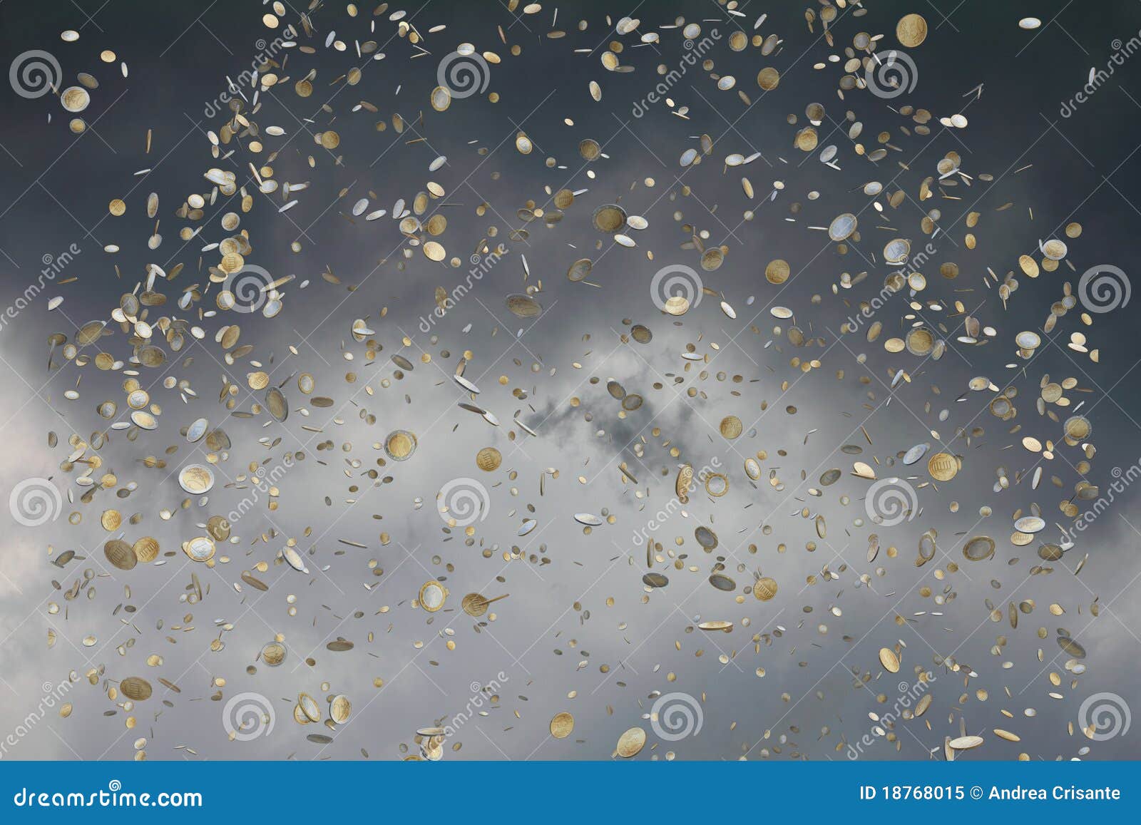 Euro Coins Falling in the Sky Stock Image - Image of dollar, currency ...